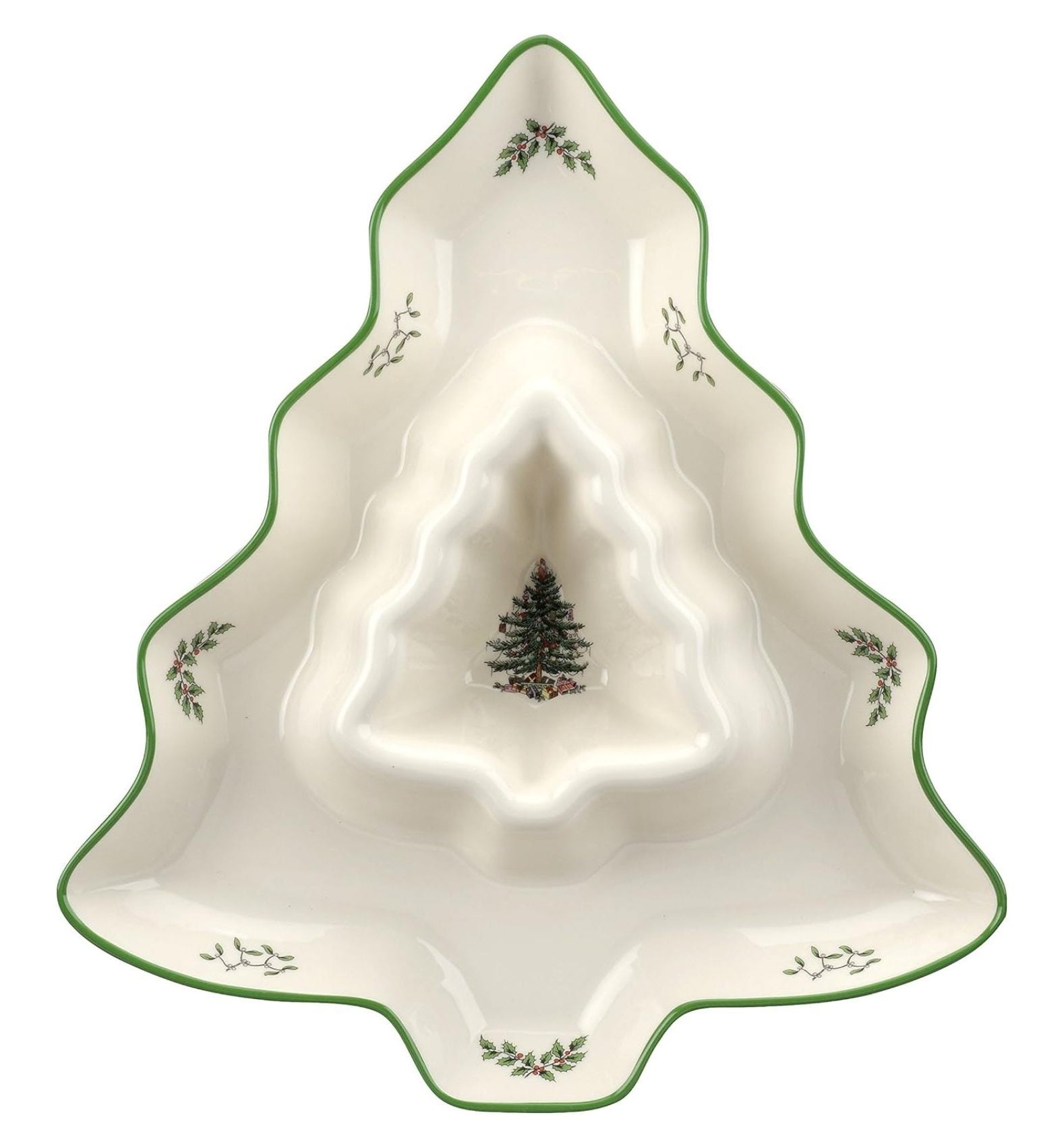 Deng rui Christmas Tree Collection Chip and Dip Tree Shaped Dish, 13 ...