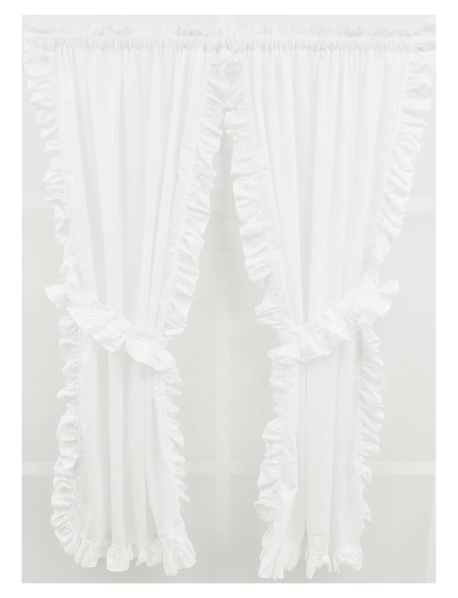 Deng rui Classic White Cape Cod Ruffle 72 Panel Pair - Walmart.com