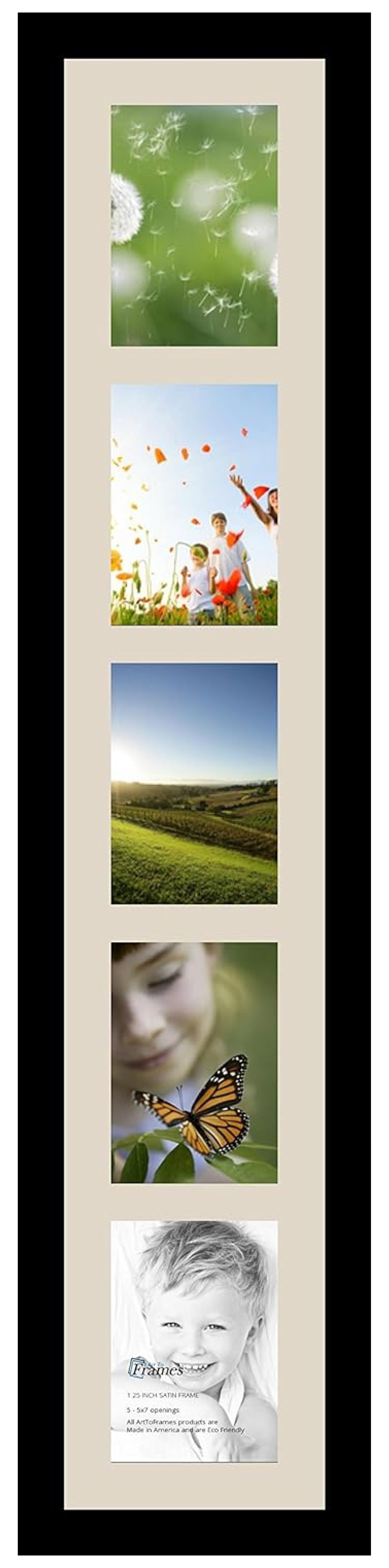 Deng rui Collage Photo Frame Single Mat with 5-5x7 Openings and Black ...