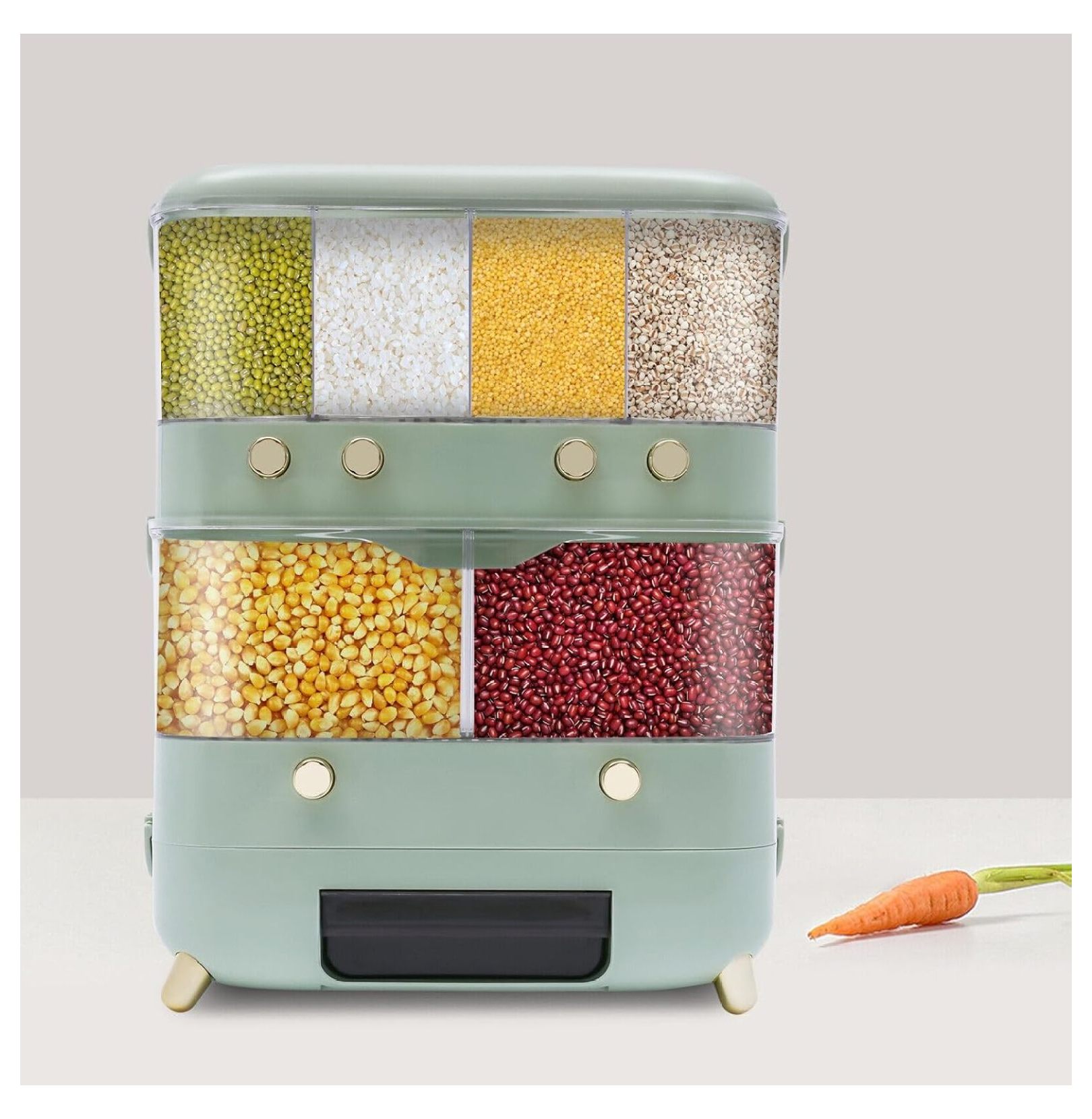 Deng rui Double Grain Dispenser, 360° rotatable cereal box, transparent ...