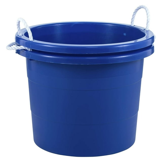 Deng rui Easy-Access Storage Rope Handle Tub, 19 Gallon, Blue, 2 Count ...