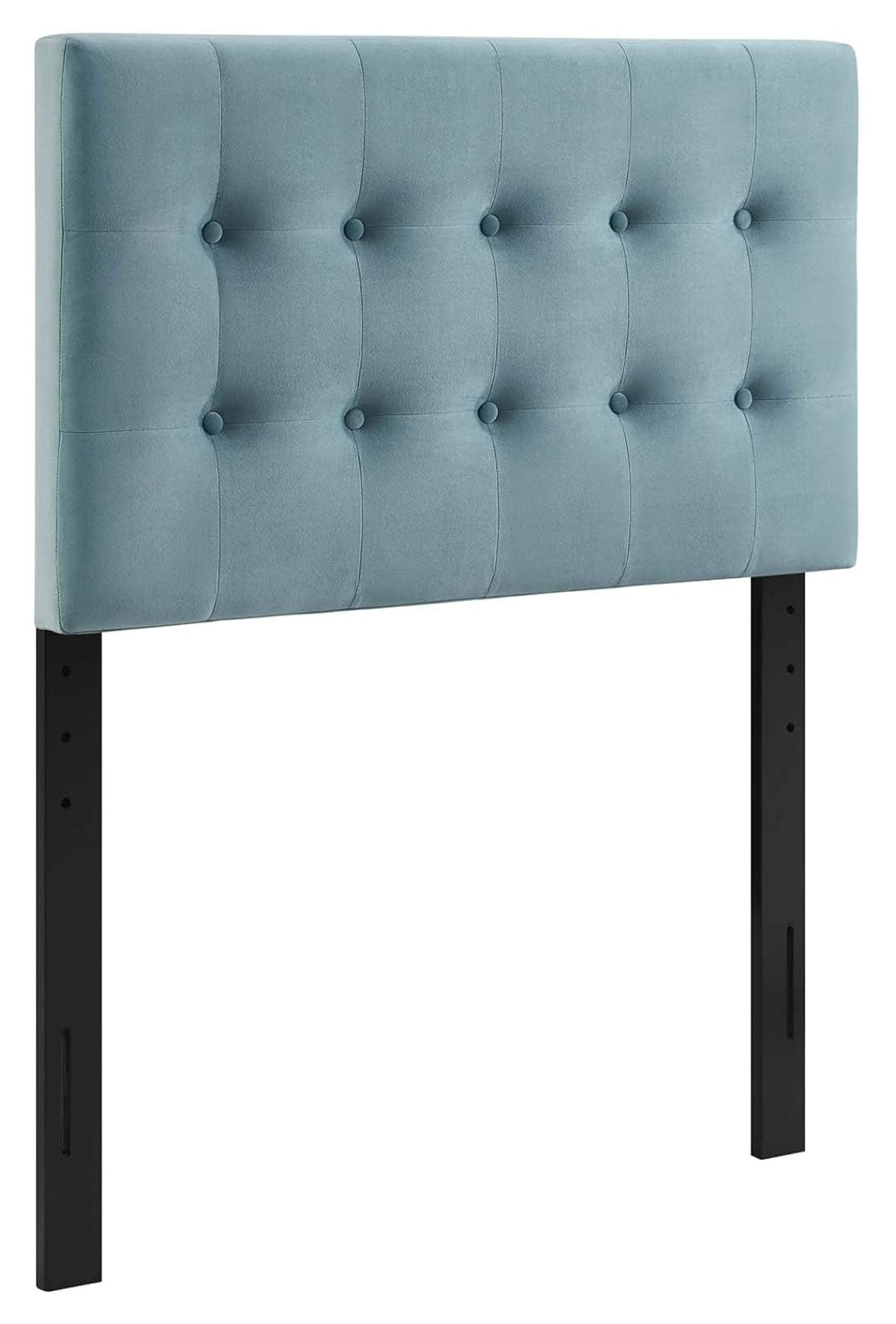 Deng rui Emily Biscuit Tufted Performance Velvet Headboard, Light Blue ...