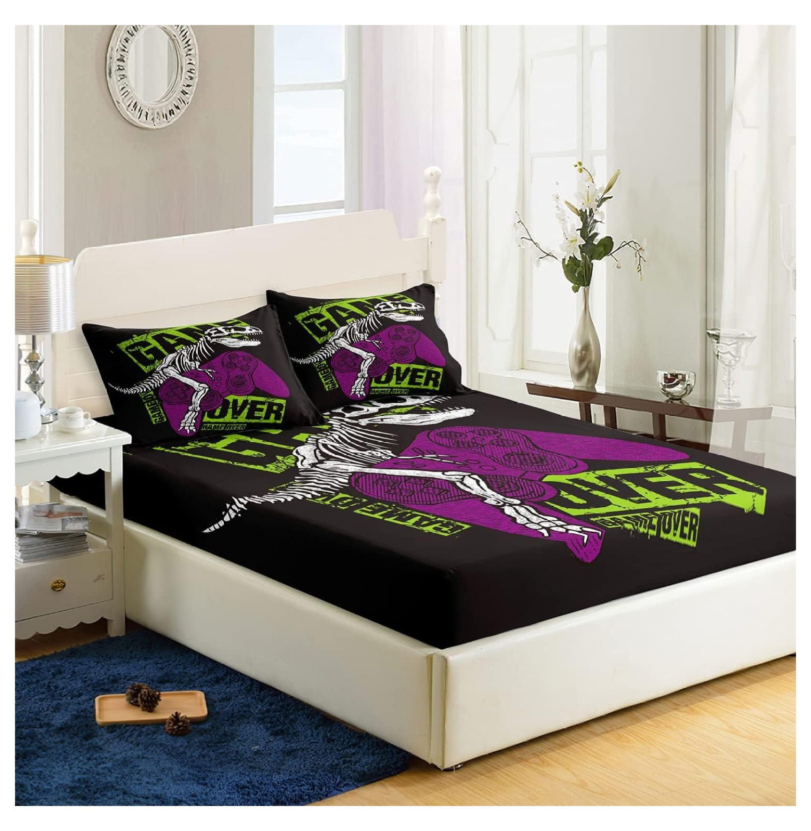 Deng rui Gamer Fitted Sheet XL Size,Gaming Bedsheets Set,Gamepad Bed ...