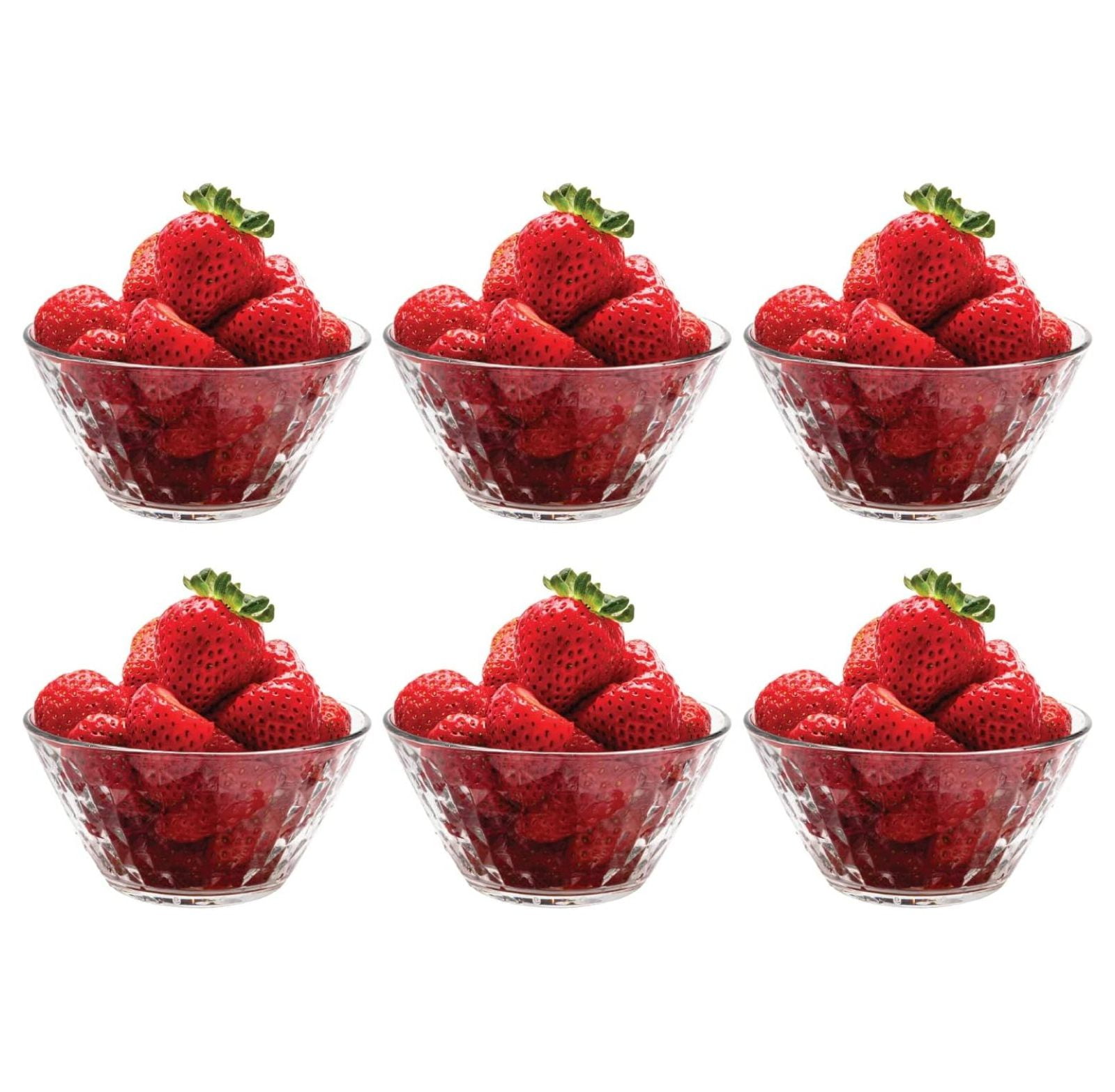 Deng rui Glass Bowls, Set of 6 Decorative Glass Dessert Bowls, 11.75 Ounce Glass Dish for ...