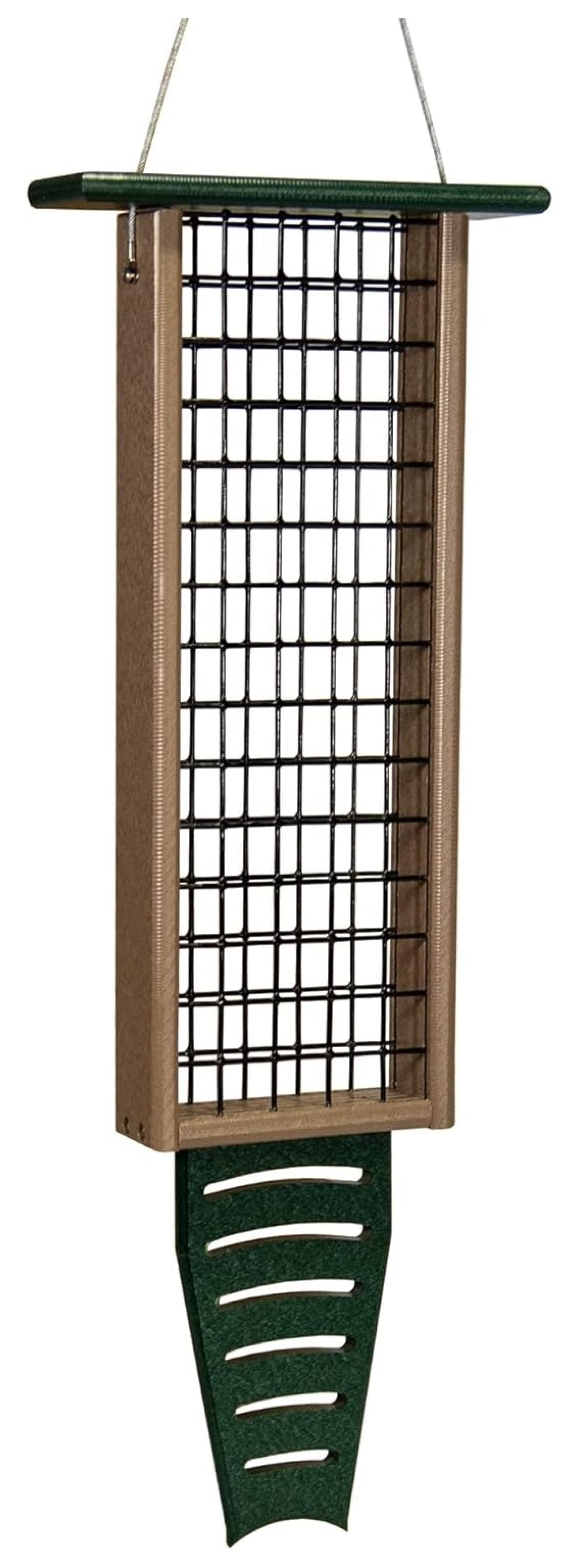 Deng rui Green/Tan Recycled Lumber Triple Suet Feeder Tail Prop Feeder ...