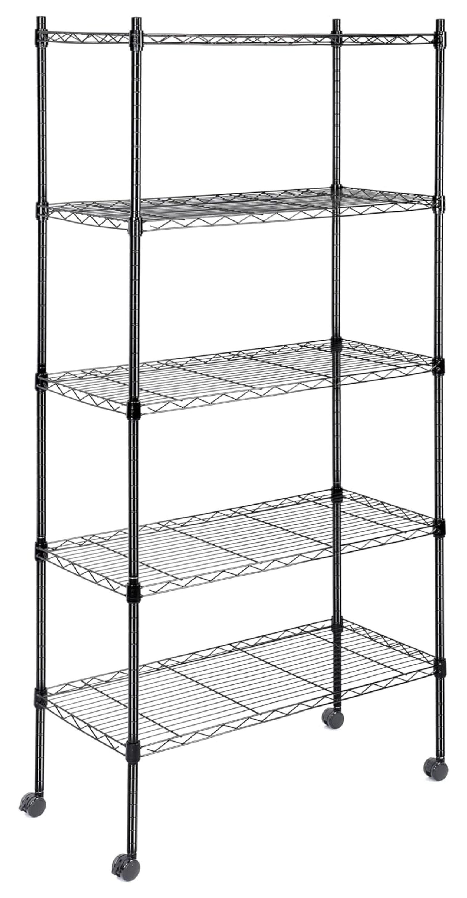 Deng rui Heavy Duty 5-Tier Shelving Units Adjustable, Wire Shelf with ...