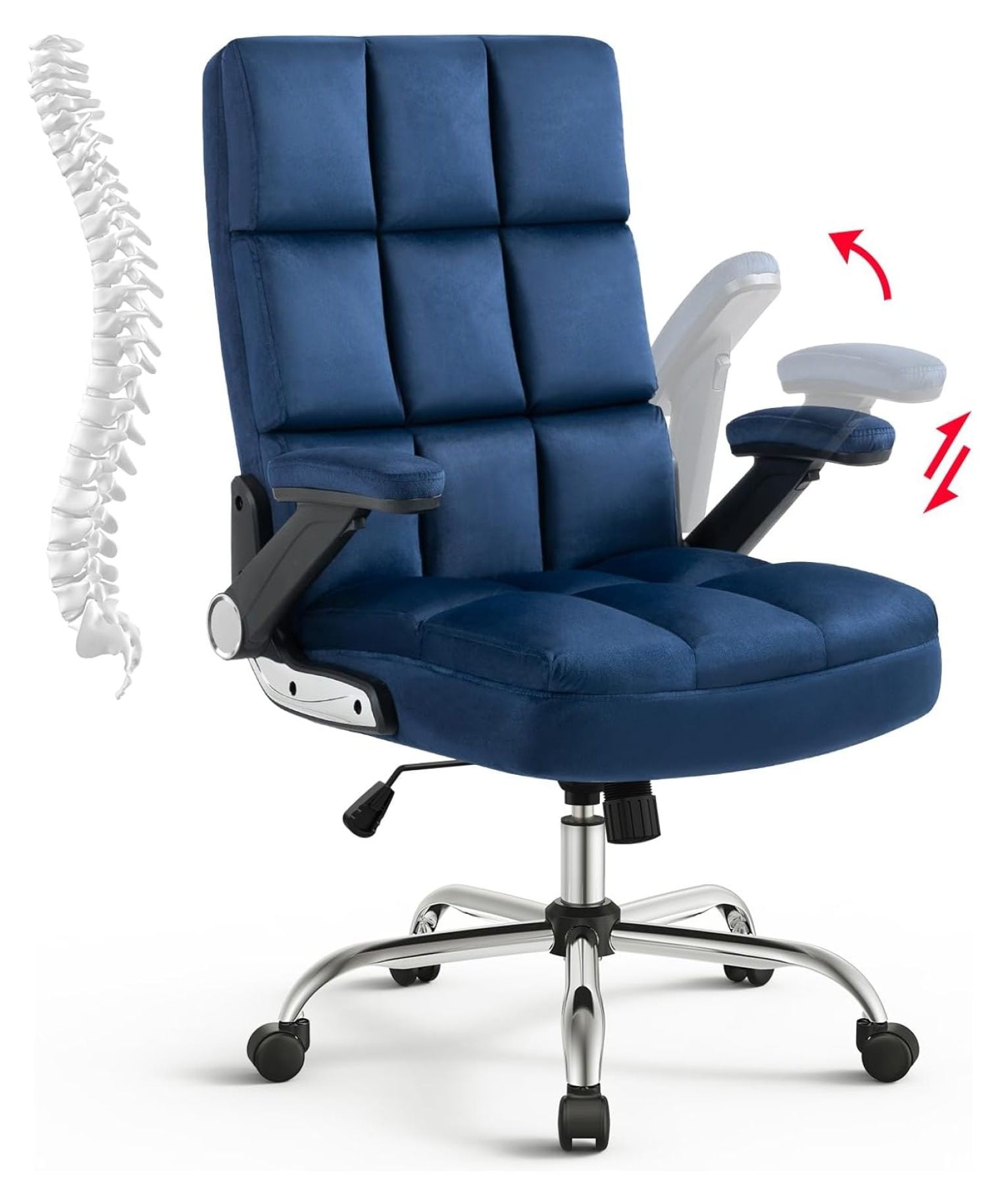 Deng rui High Back Fabric Home Office Chair with Swivel, Executive ...