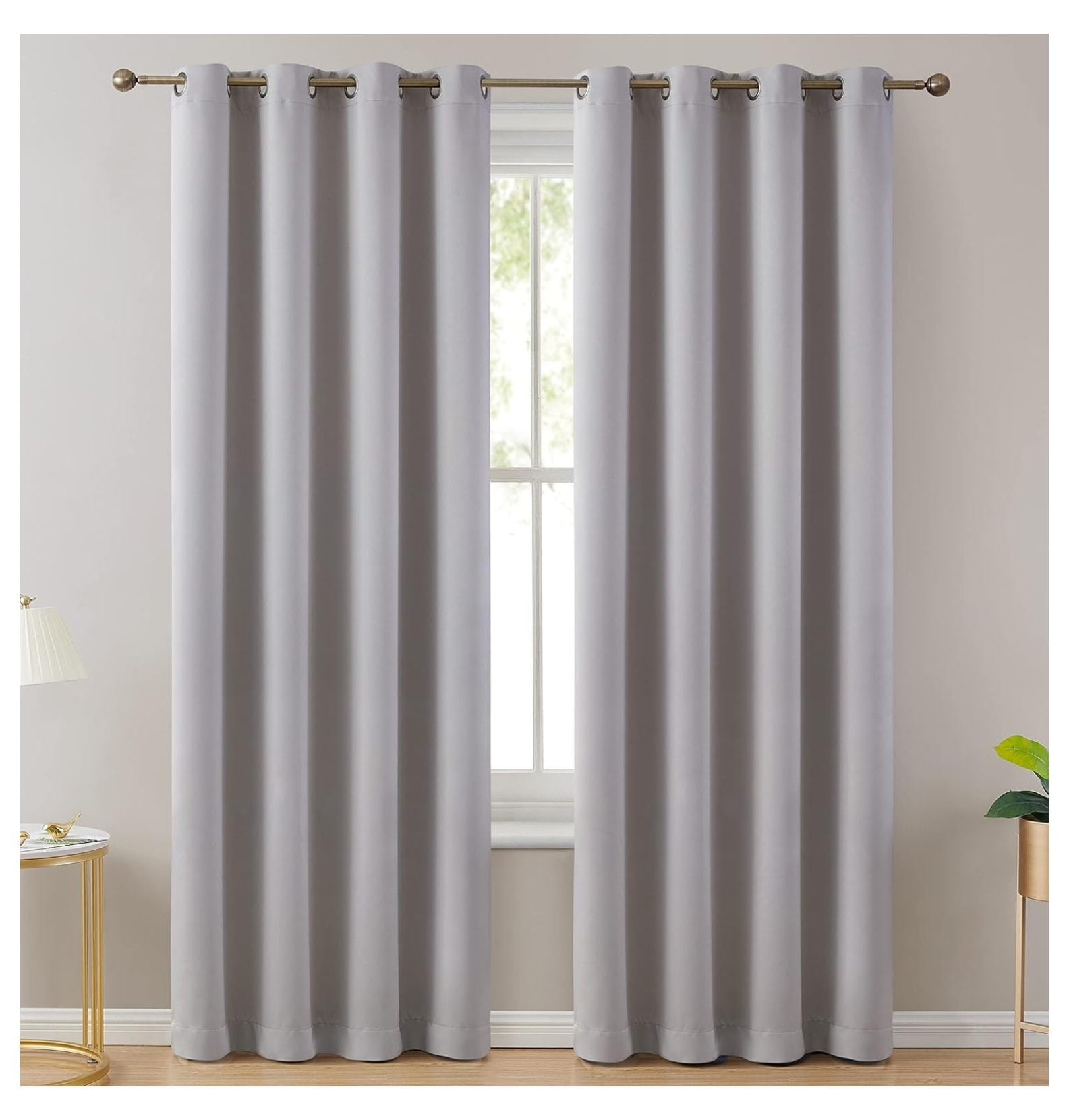 Deng rui Laurance Light Grey Blackout Curtains 84 Length - Total Zero ...
