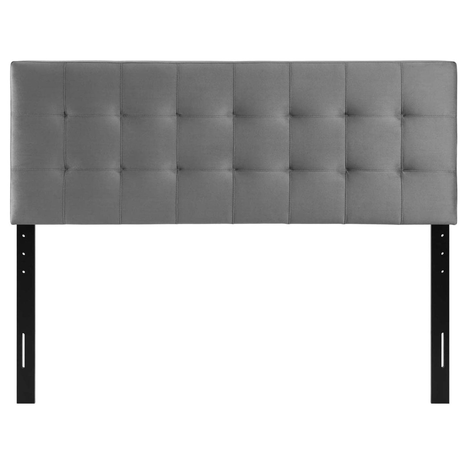 Deng rui Lily Biscuit Tufted Full Performance Velvet Headboard, Gray ...