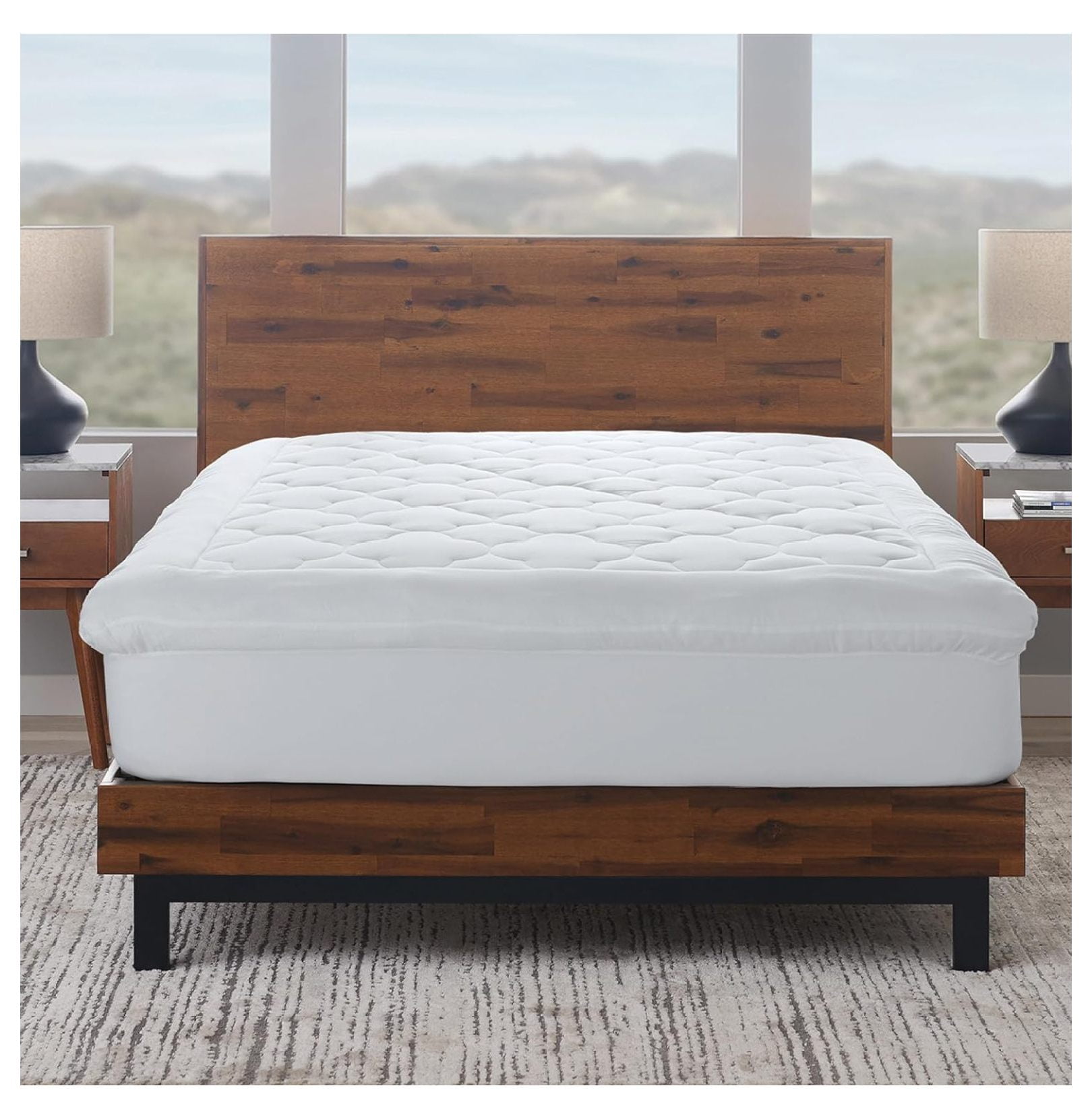 Deng rui Lofty 100% Cotton Plush Gel Fiber Filled Mattress Topper ...