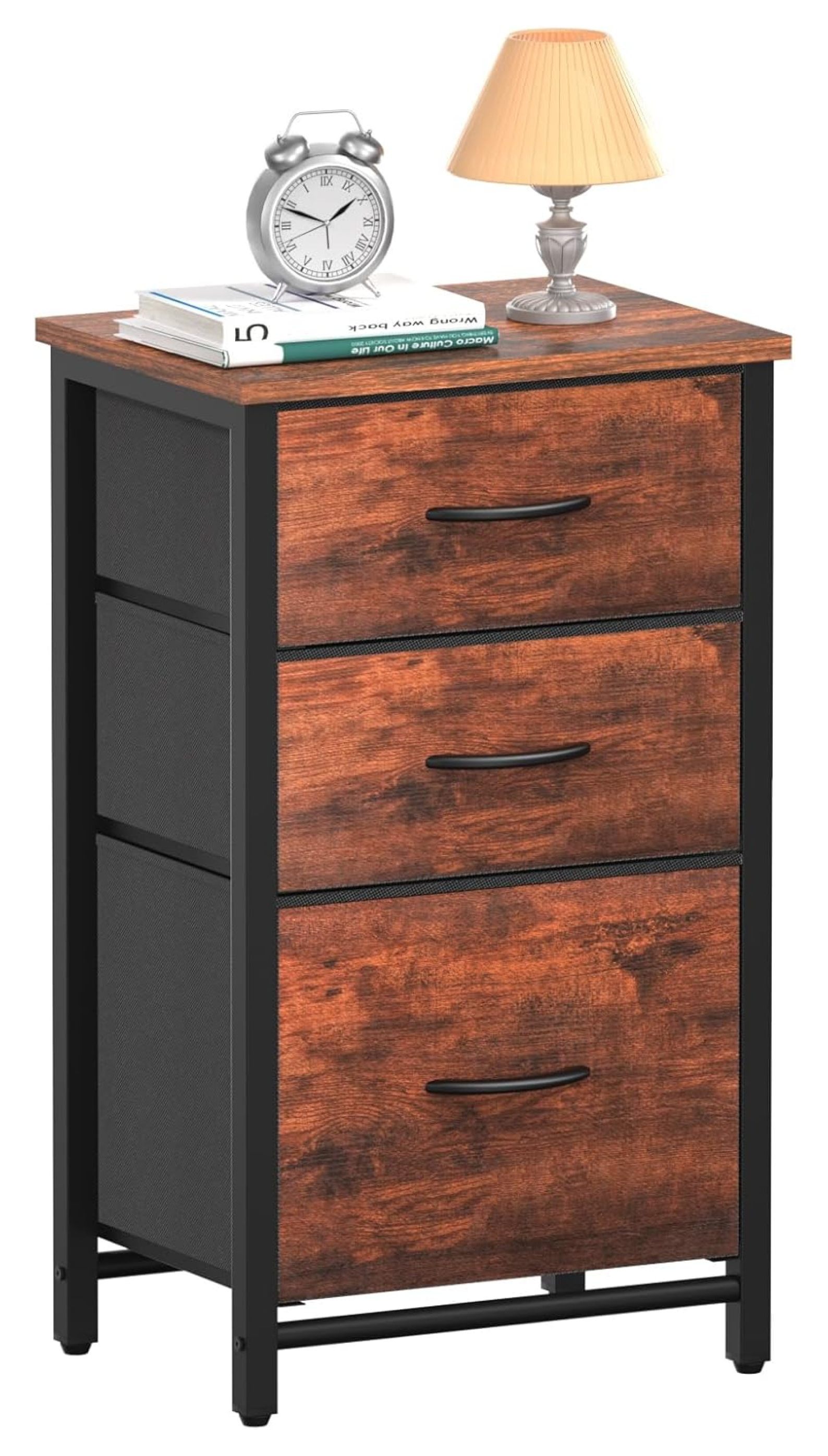 Deng rui Nightstand with Drawer, Night Stand Bedside Table with 3 ...