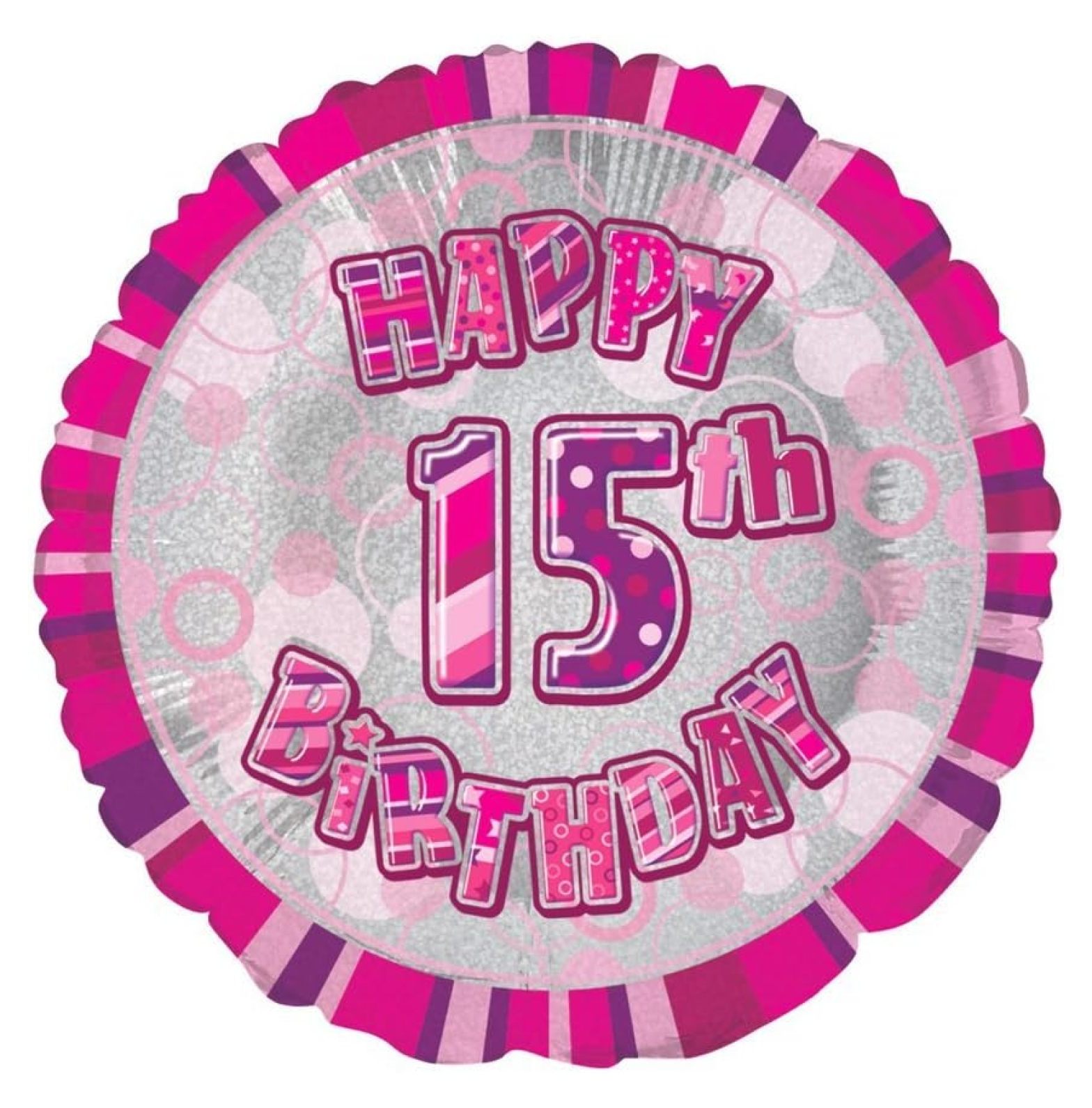 Deng rui PARTY 55644 - 18" Glitz Happy 15th Birthday Balloon - Walmart.com