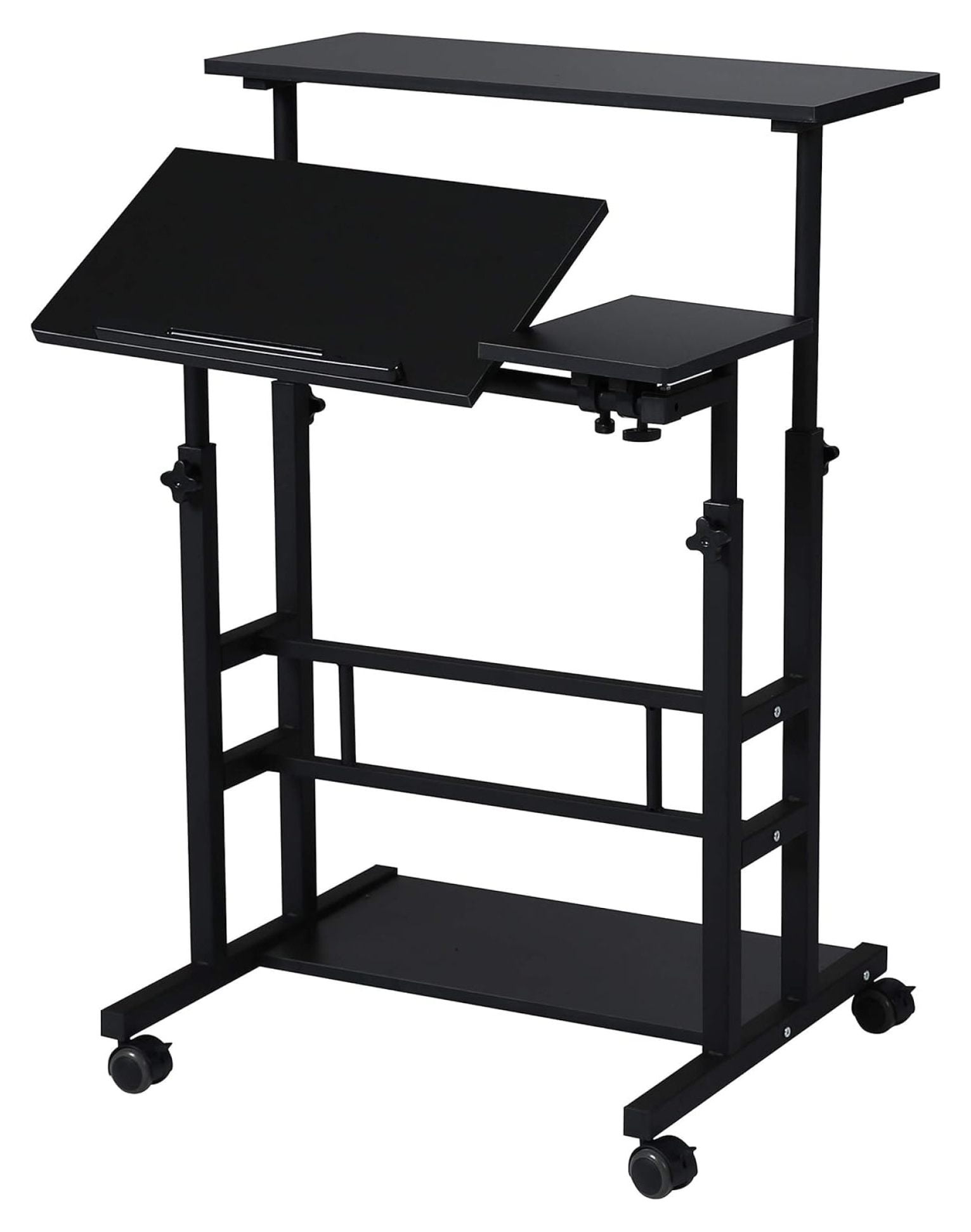 Deng rui Portable Standing Desk on Wheels, Height Adjustable Mobile ...