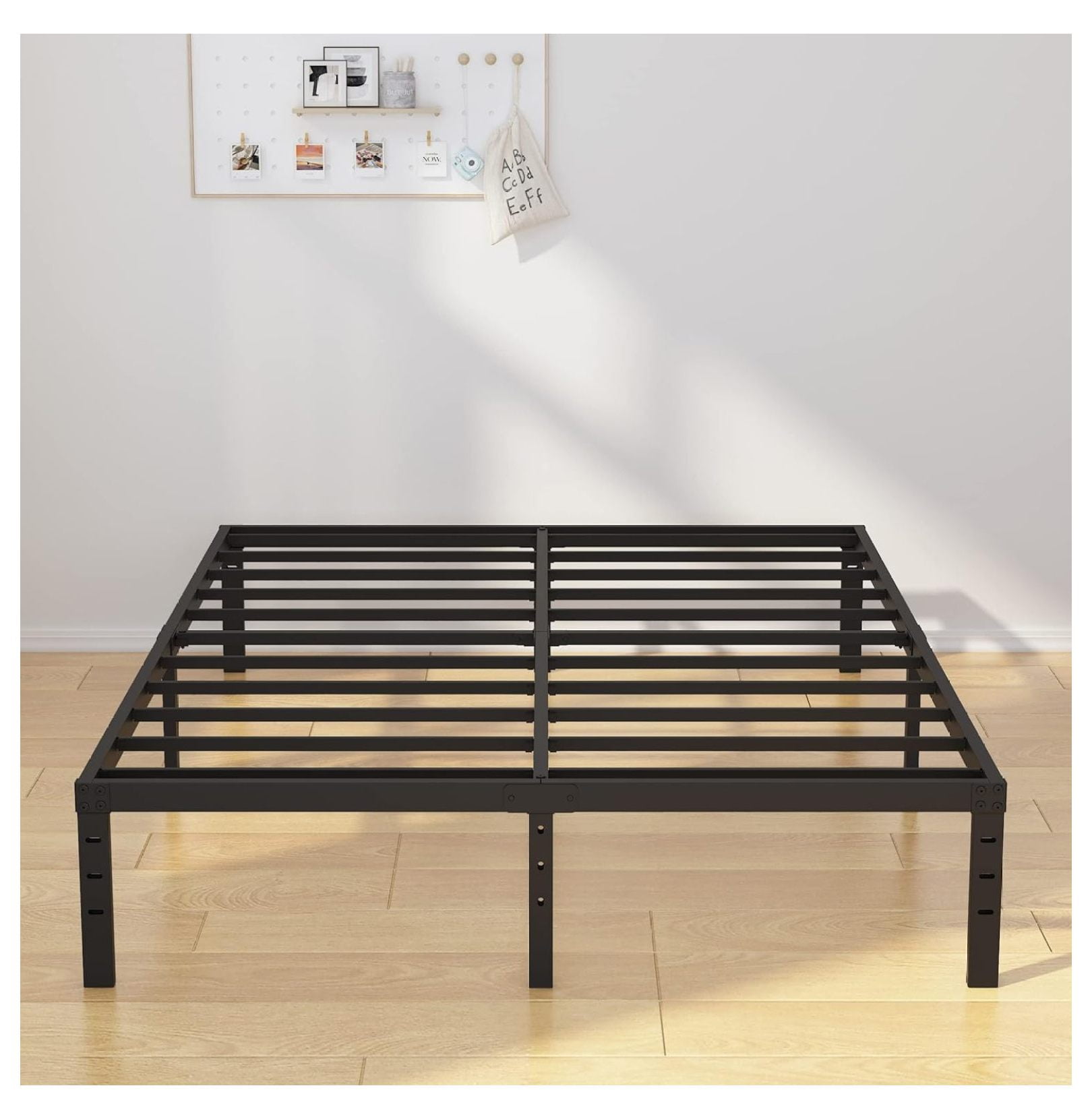 Deng rui Queen Bed Frame No Box Spring Needed 14 Inch Heavy Duty Metal ...
