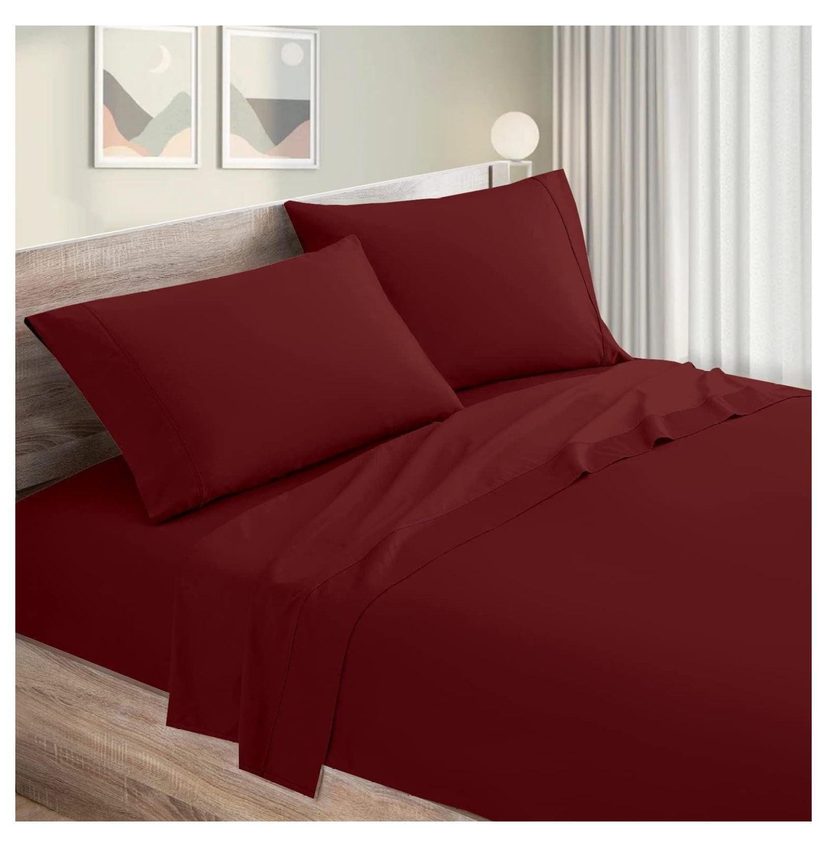 Deng rui Queen Size Sheet Set - 4 Piece Bedding - Brushed Microfiber ...