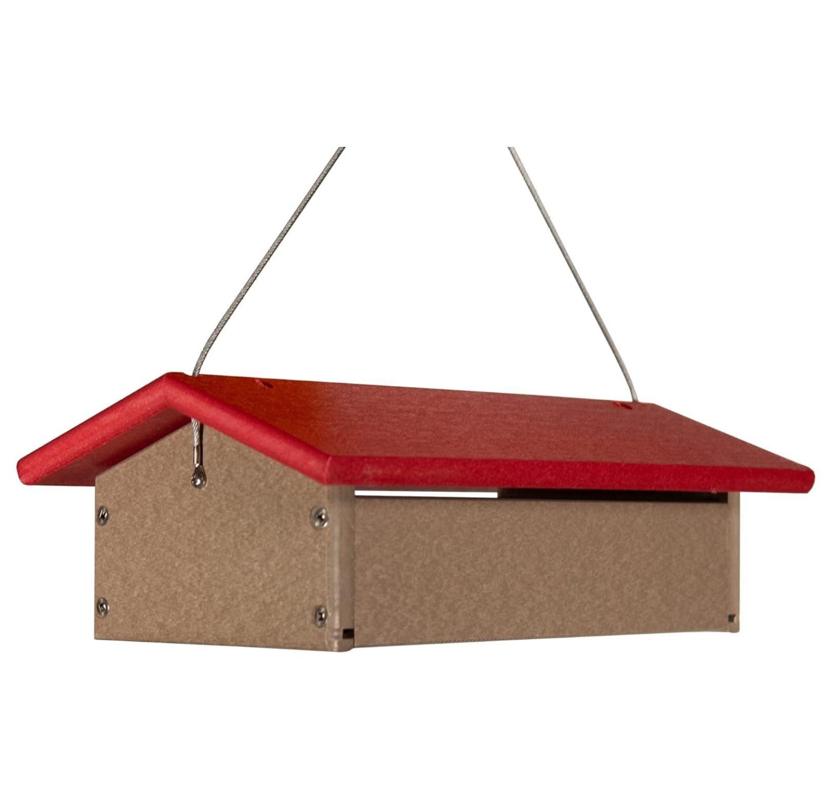 Deng rui Recycled Upside Down Double Suet Feeder Tan W/Cardinal Red ...