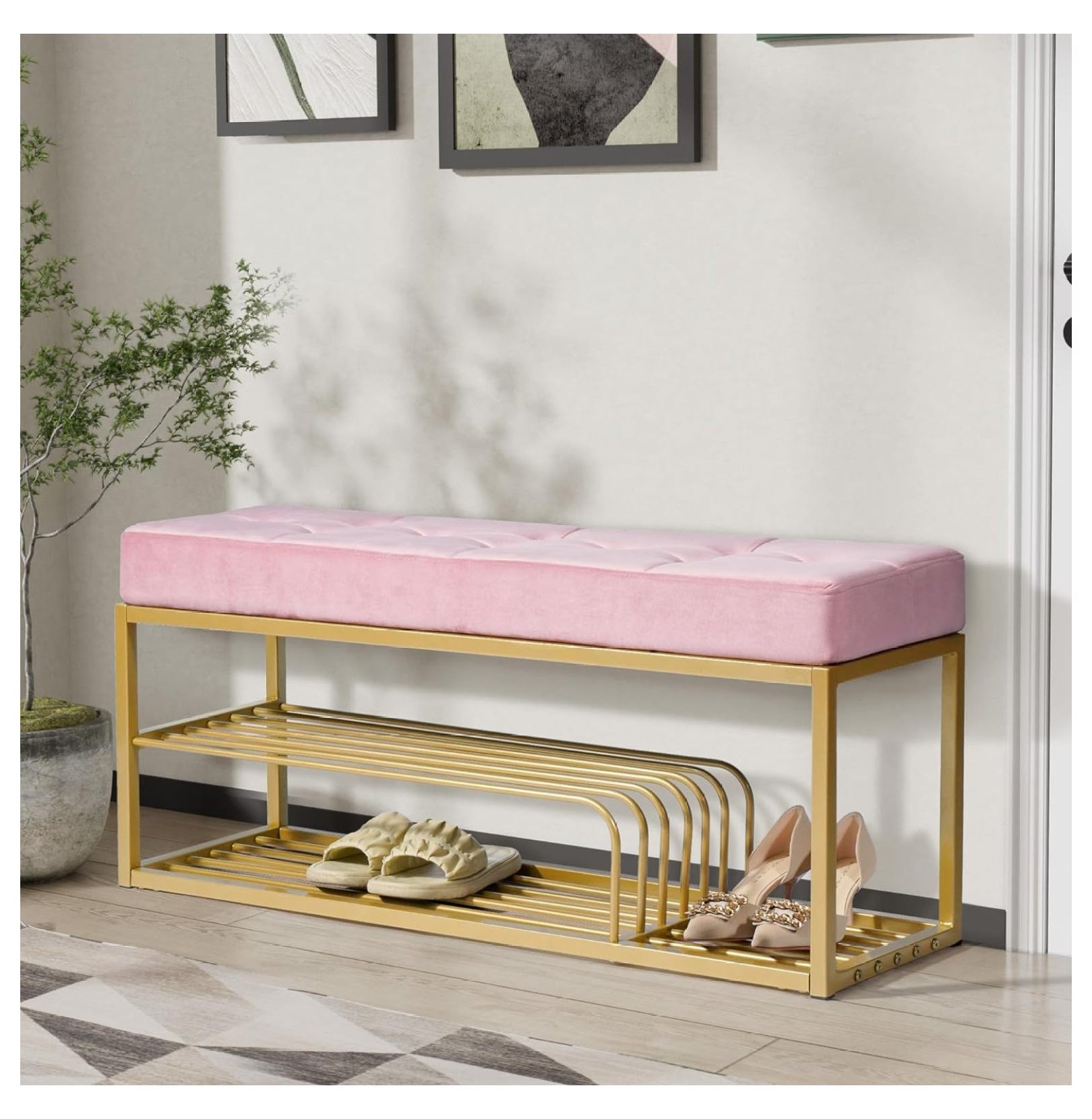 Deng rui Shoe Bench Entryway Storage Bench, End of Bed Bench ...