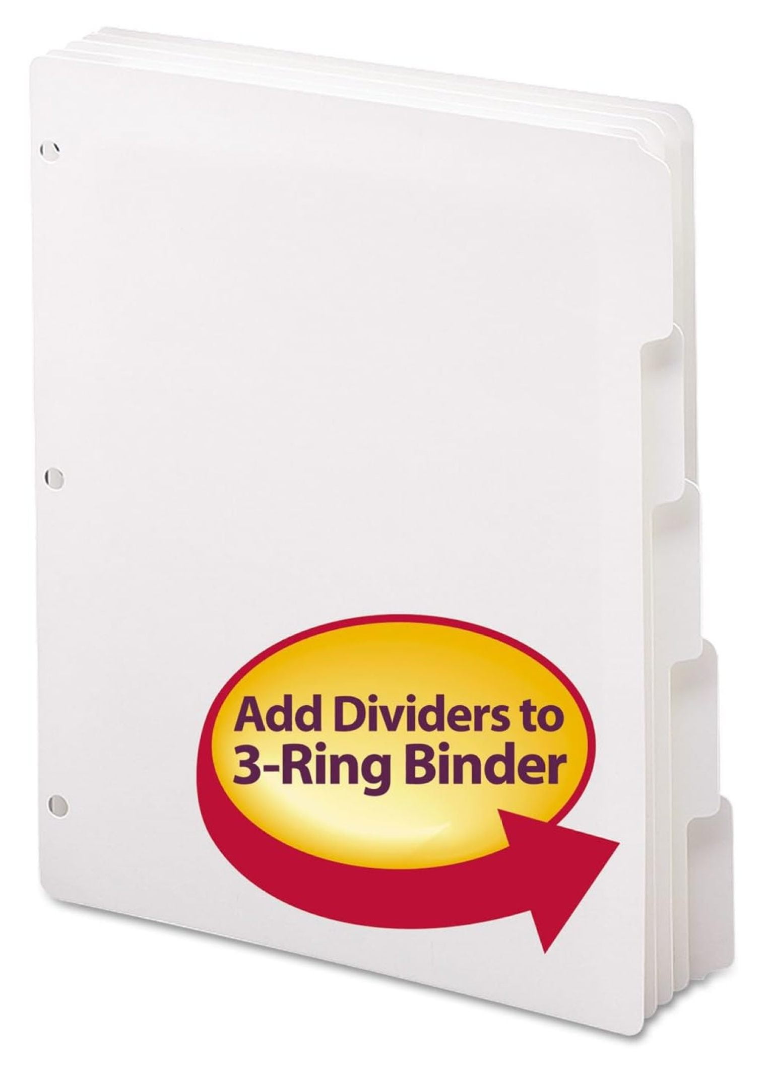 Deng rui Three-Ring Binder Index Cards, 100 Count, White, 1/5 Cut Tabs ...