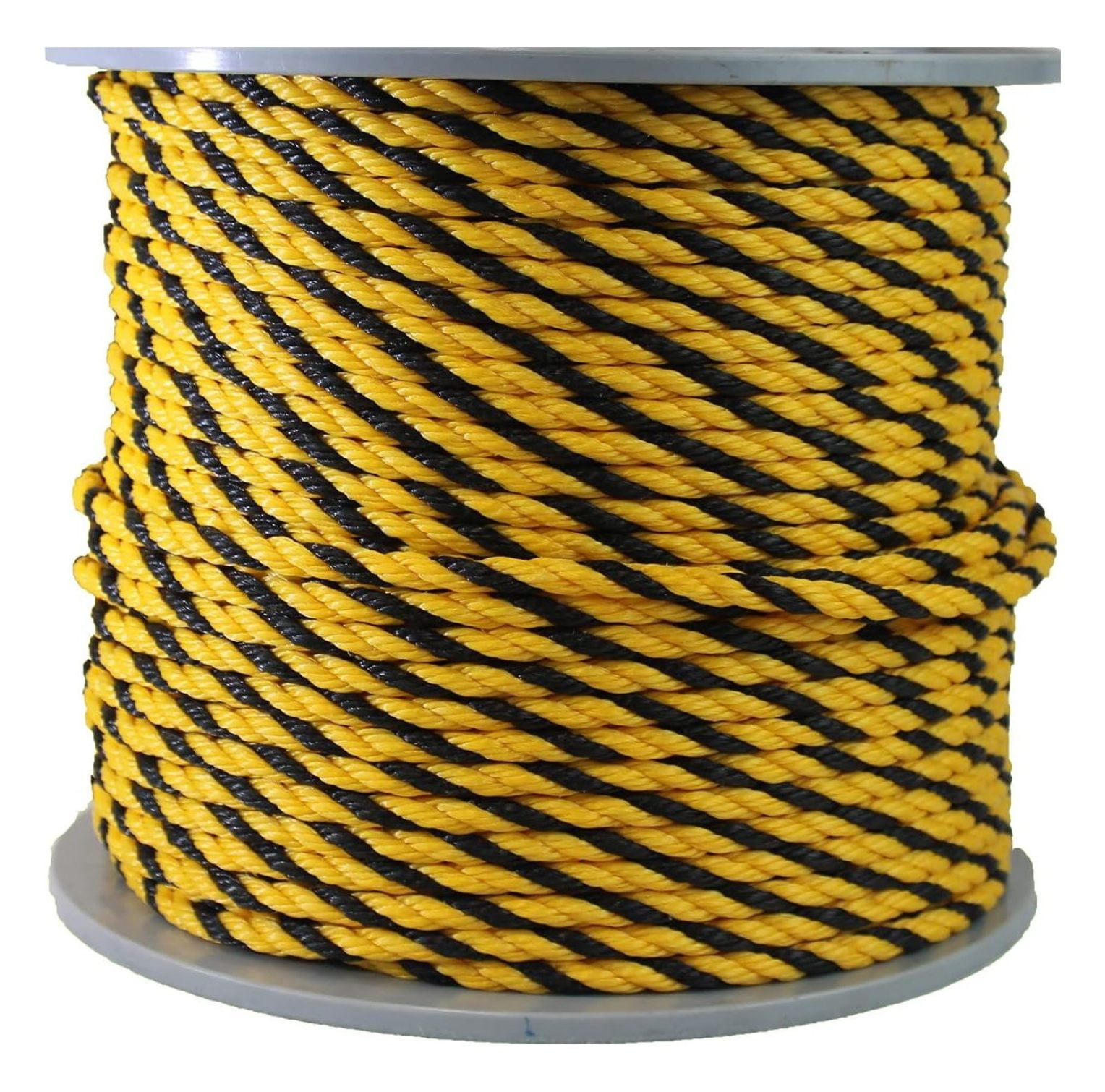 Deng rui Twisted 3-Strand Polypropylene Yellow & Black Rope Monofilament I 5/16" x 600 Feet I ...