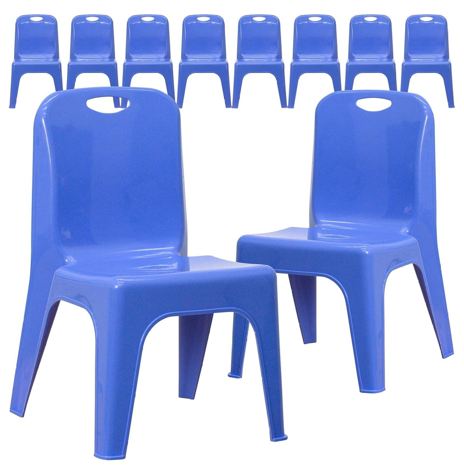 Deng rui Whitney 10 Pack Blue Plastic Stackable School Chair with ...