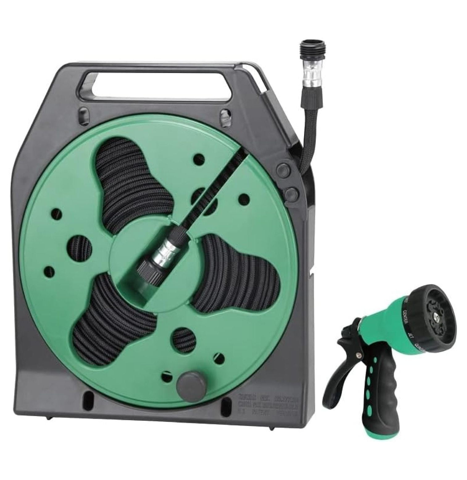 Deng rui YP1121 Flat Hose Reel with Nozzle, 50' - Walmart.com