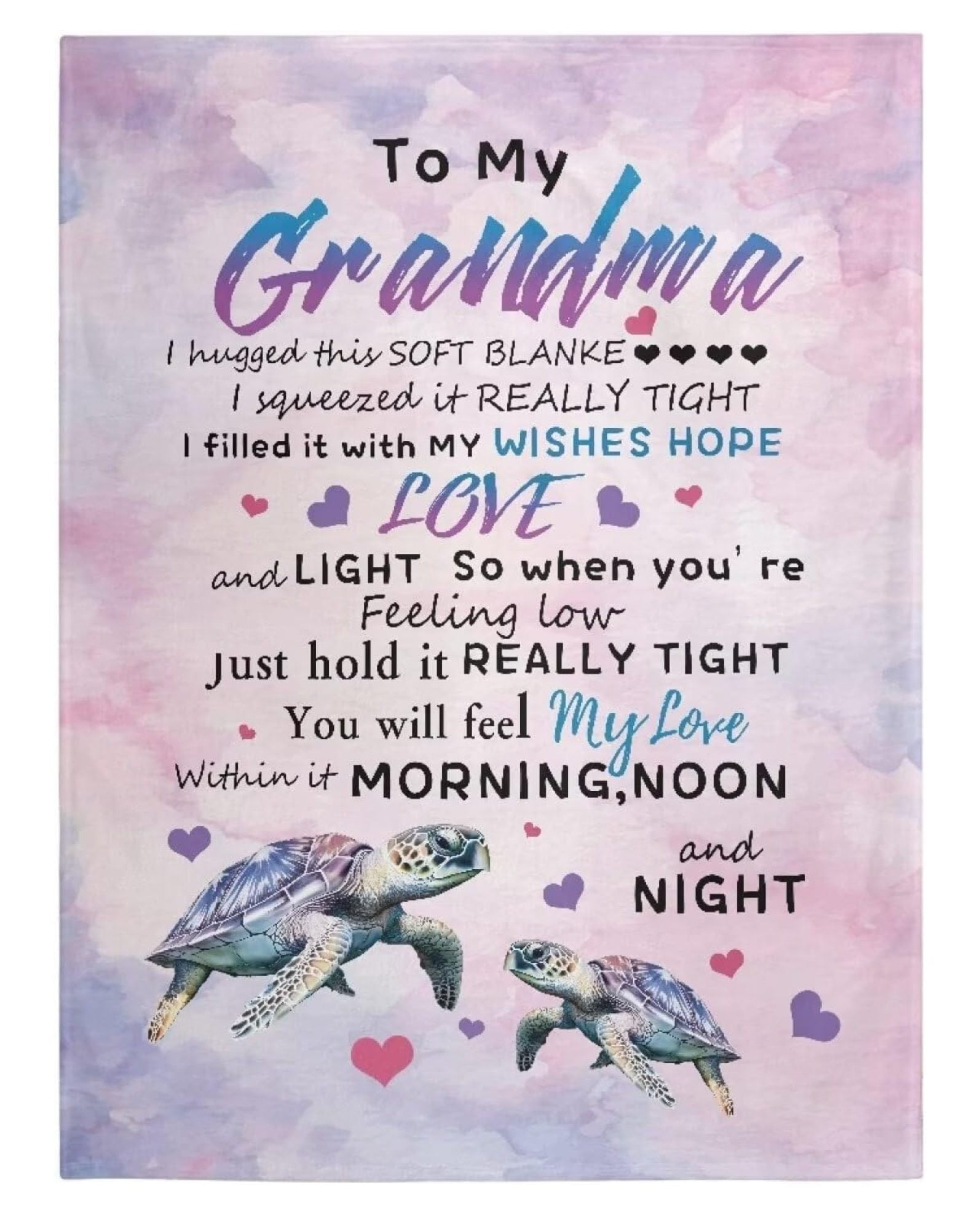 Deng rui to My Grandmother Letter Blankets Sea Turtle Print Sofa Blankets Cozy Fuzzy Warm ...