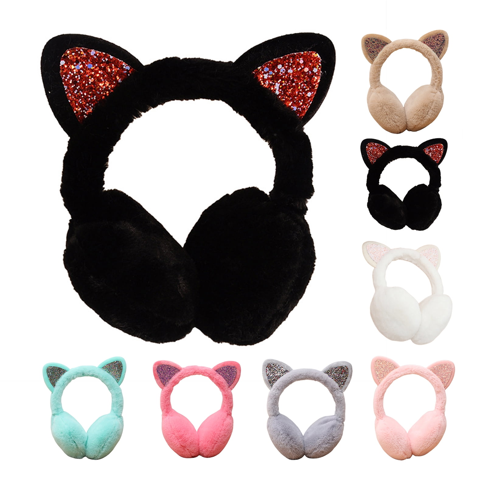 Dengjunhu 1/2PCS Warm Cat Ear Muffs Cute Catear Earmuff For Girls ...