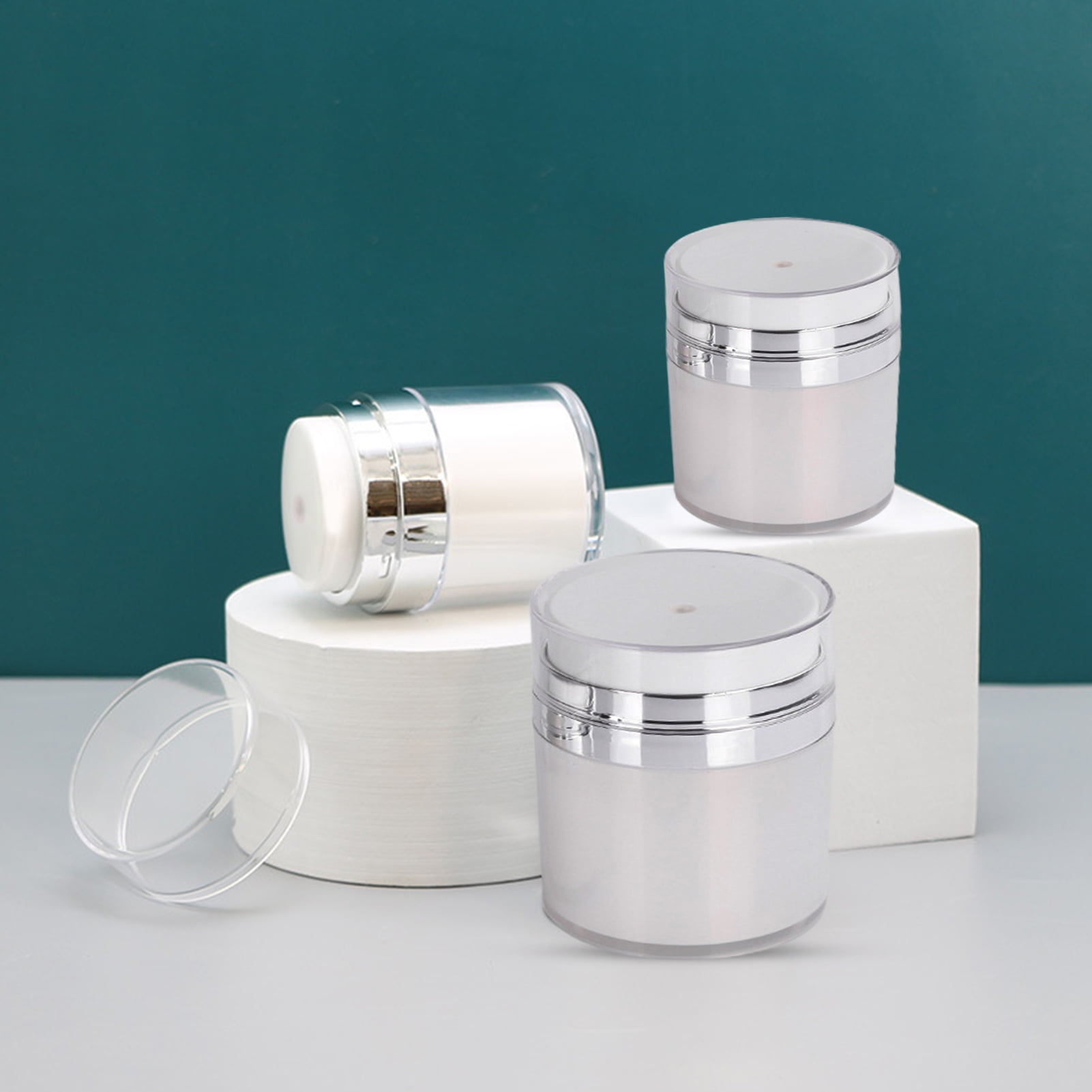 Dengjunhu 15/30/50/100ml Airless Pump Jar, Container Airless Pump Jar ...
