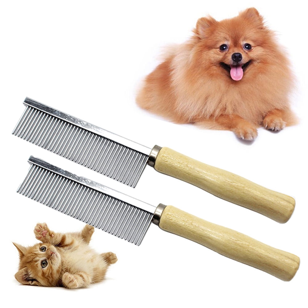 Dengjunhu 2Pcs Dog & Cat Combs For Grooming Long Haired Cats & Dogs ...