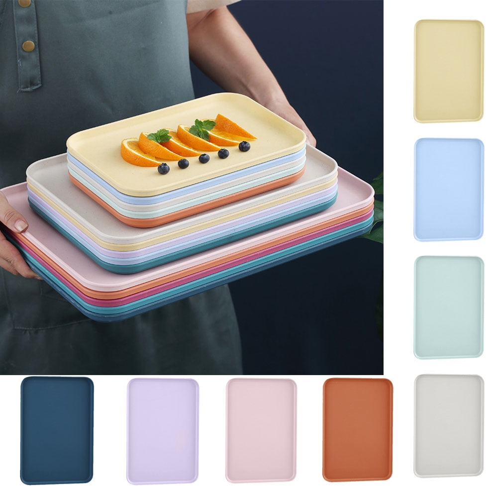 Dengjunhu 3 sizes Plastic Tray - Restaurant Grade Non-Slip Tray ...