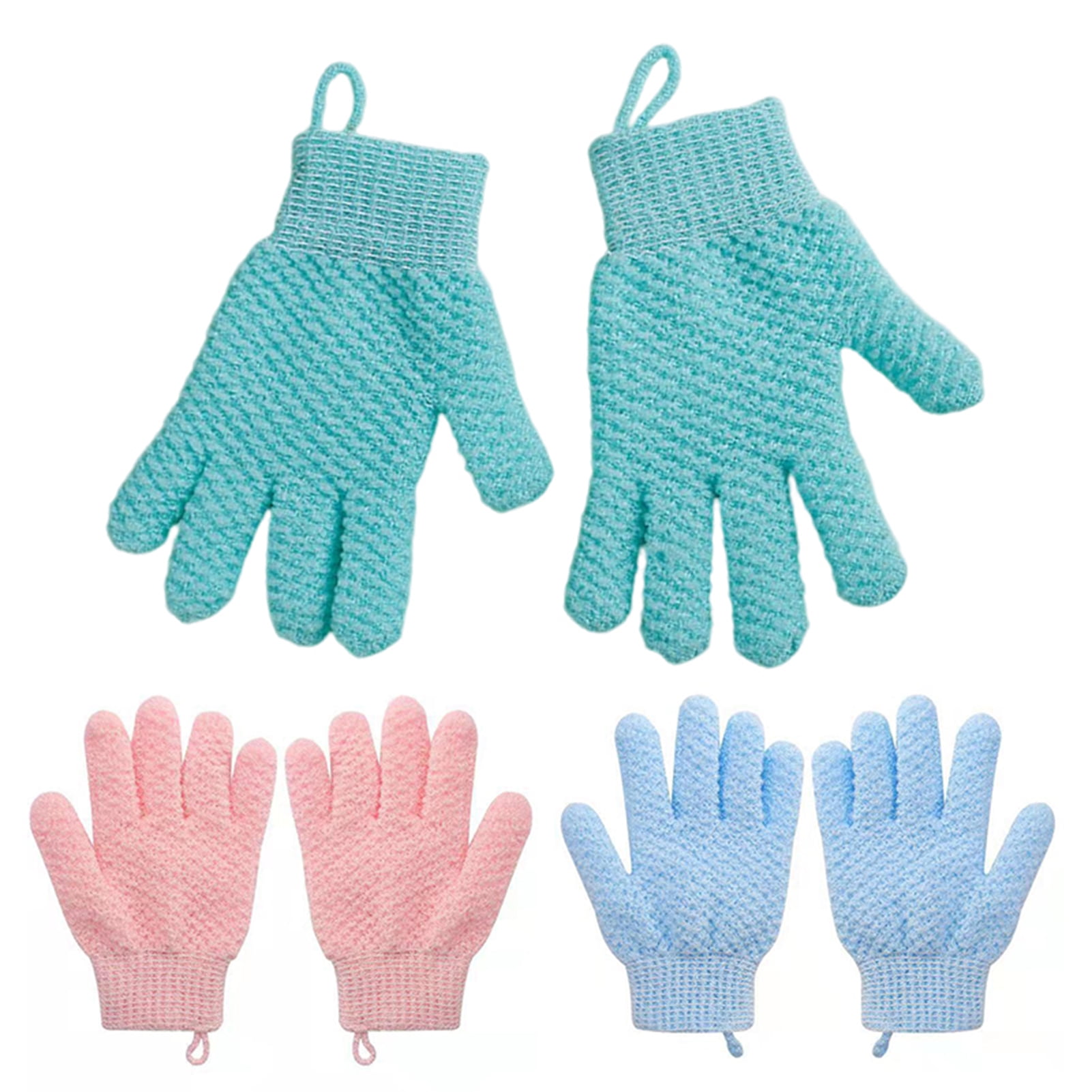 Dengjunhu 3Pairs Skin Exfoliator for Body, Shower Gloves, Scrub Gloves ...