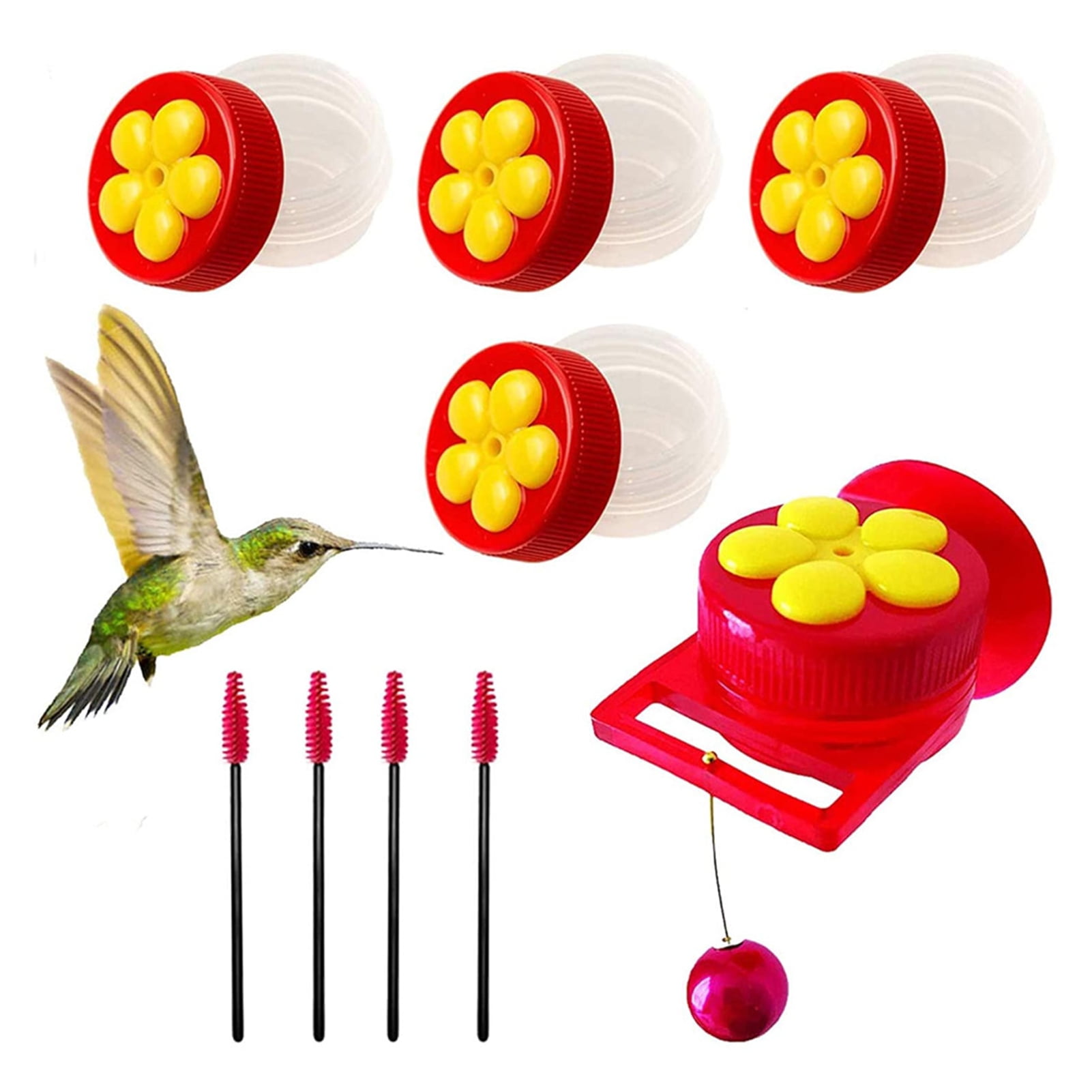 Dengjunhu 4Pcs Hummingbird Hand Feeder Flower Hummingbird Feeder Mini ...