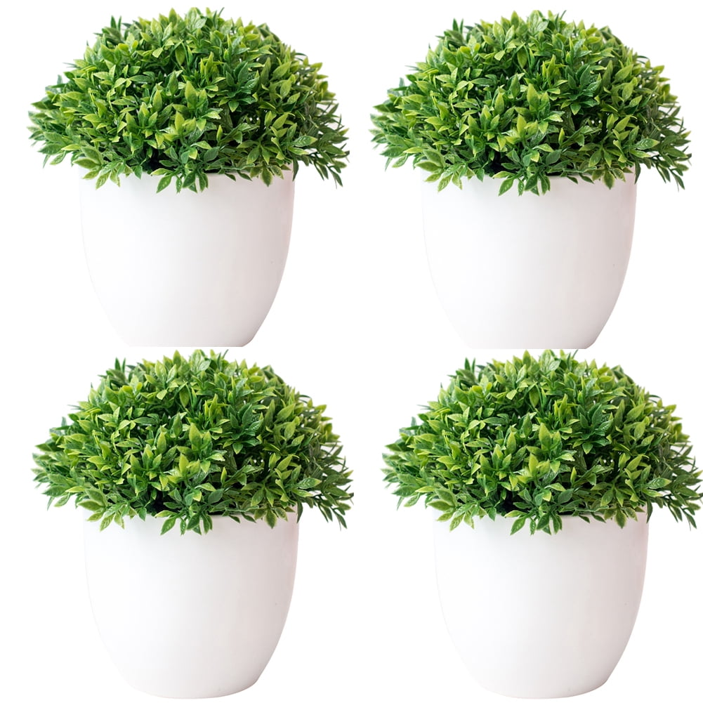 Dengjunhu 4Pcs Mini Artificial Plants Potted Small Fake Plants for ...