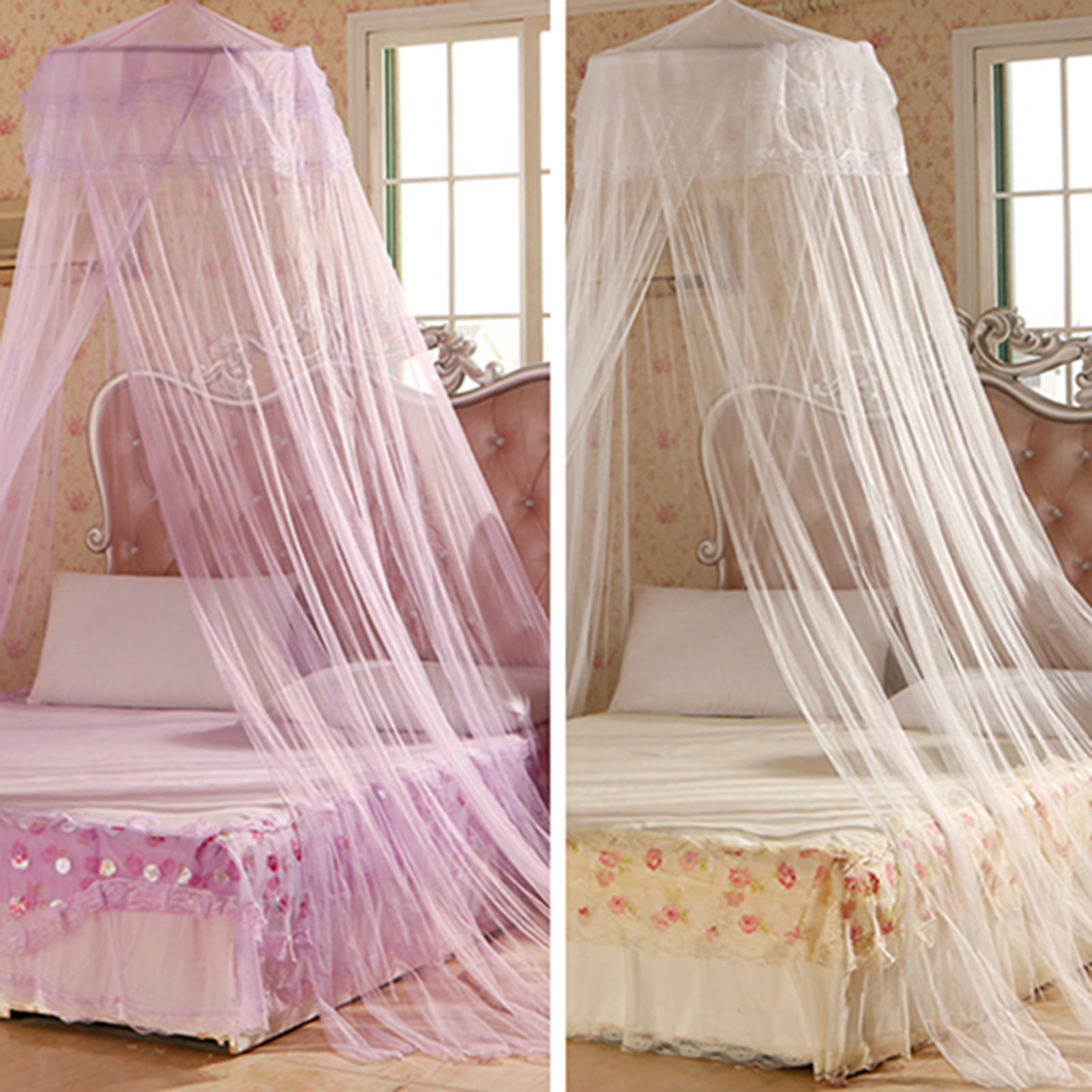 Dengjunhu Bed Net Lace Bed Canopy, Bed Curtain with Star for Single ...