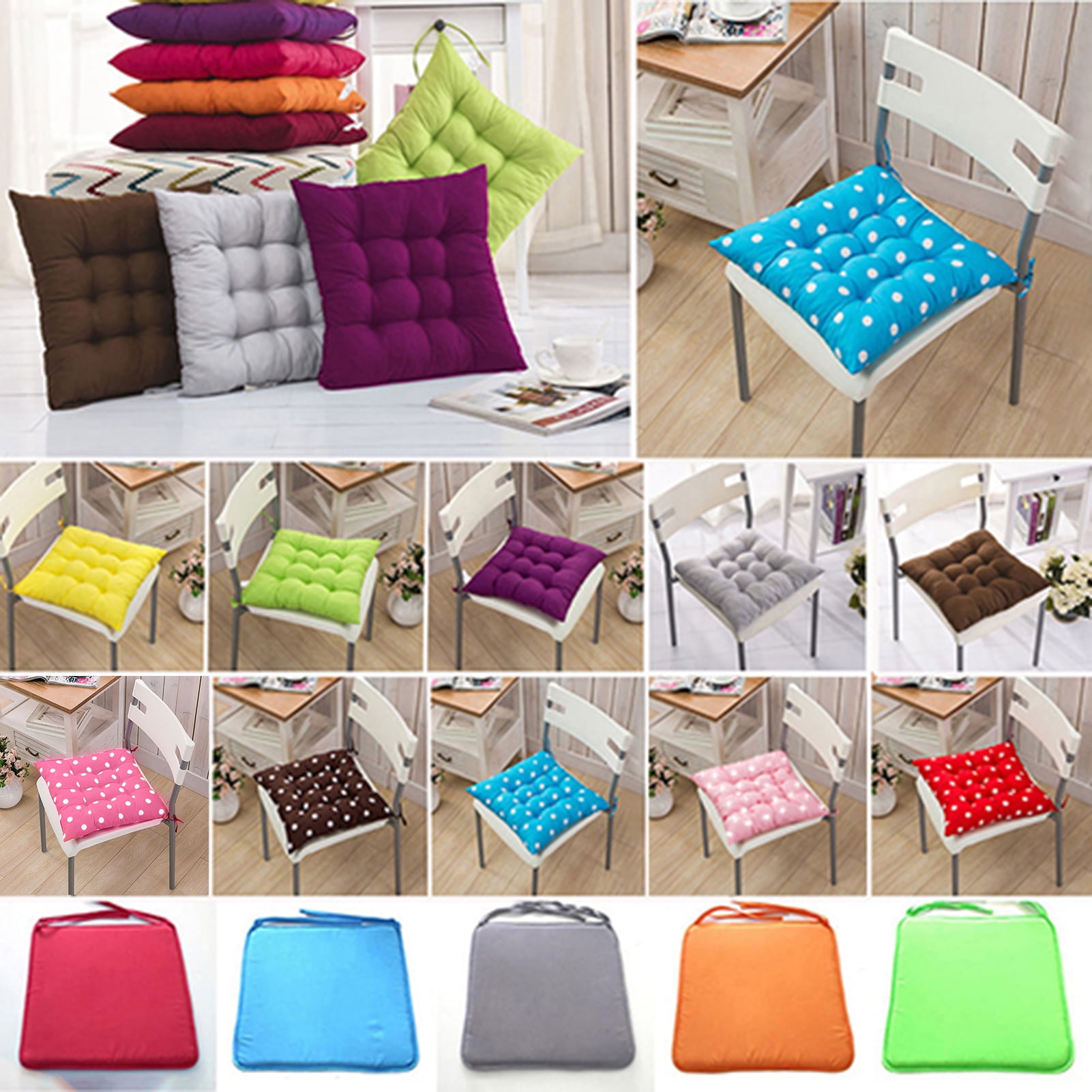 Dengjunhu Chair Pads and Seat Cushions with Ties Non Slip Comfortable ...