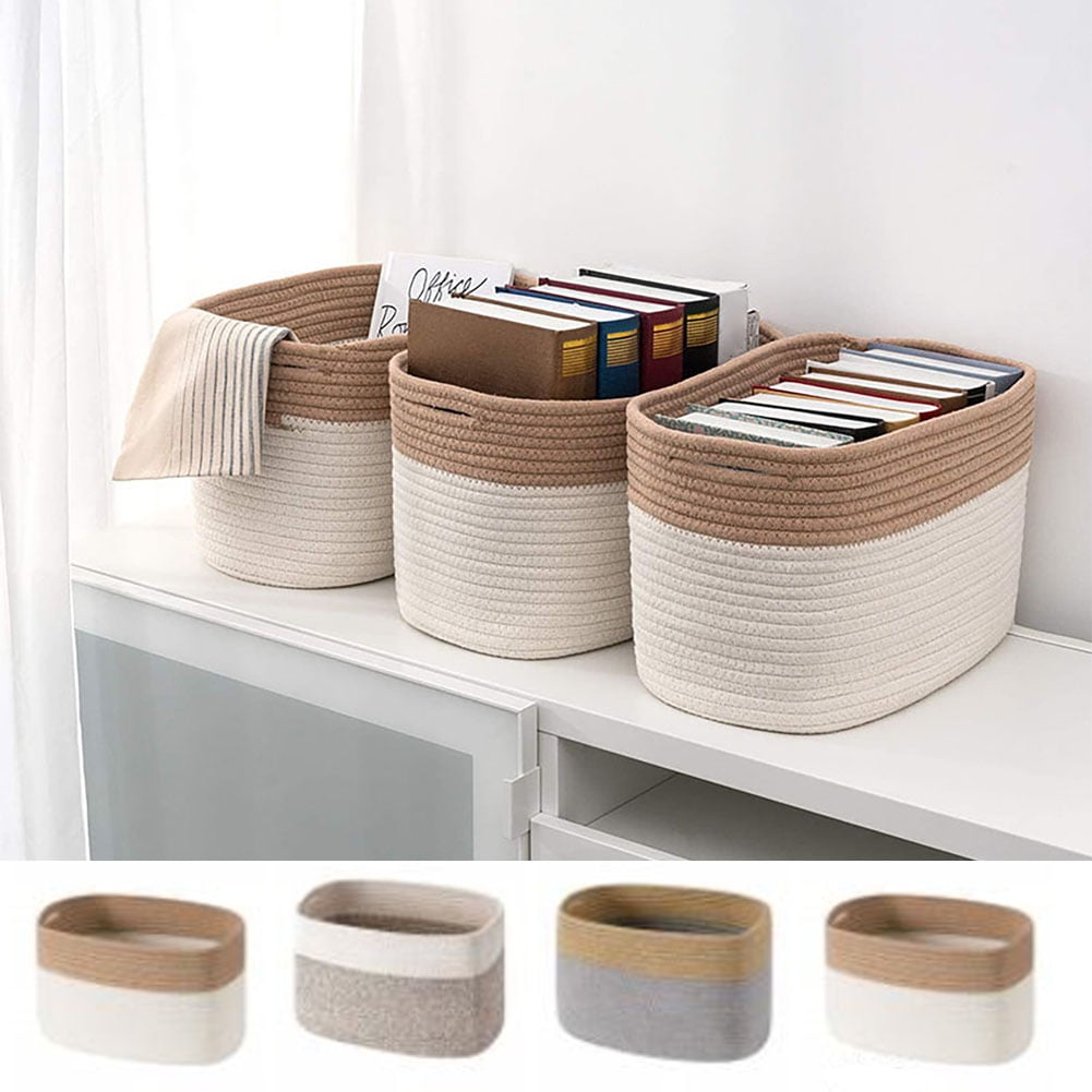 Dengjunhu Cotton Rope Basket for Storage 15"x10"x9" Large Storage ...