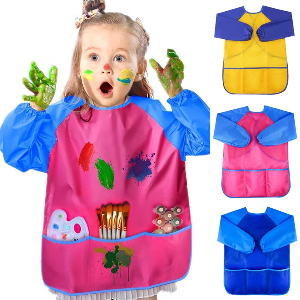 Dengjunhu Kids Art Smocks Waterproof Kids Painting Aprons Toddler Art ...