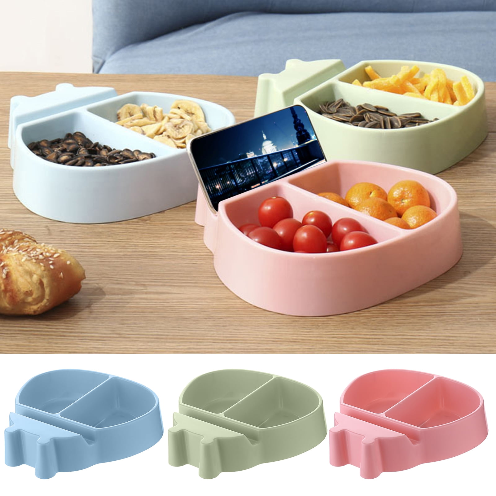 Dengjunhu Ladybug Snack Tray with Phone Holder, Divided Dish, Phone ...