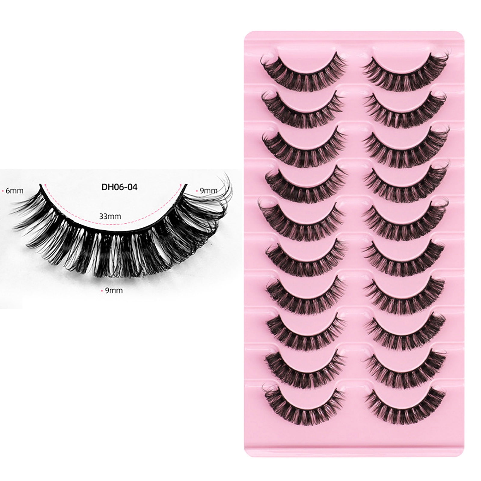 Dengmore 10 Pairs False Eyelashes Russian Strip Eyelashes Natural Faux ...