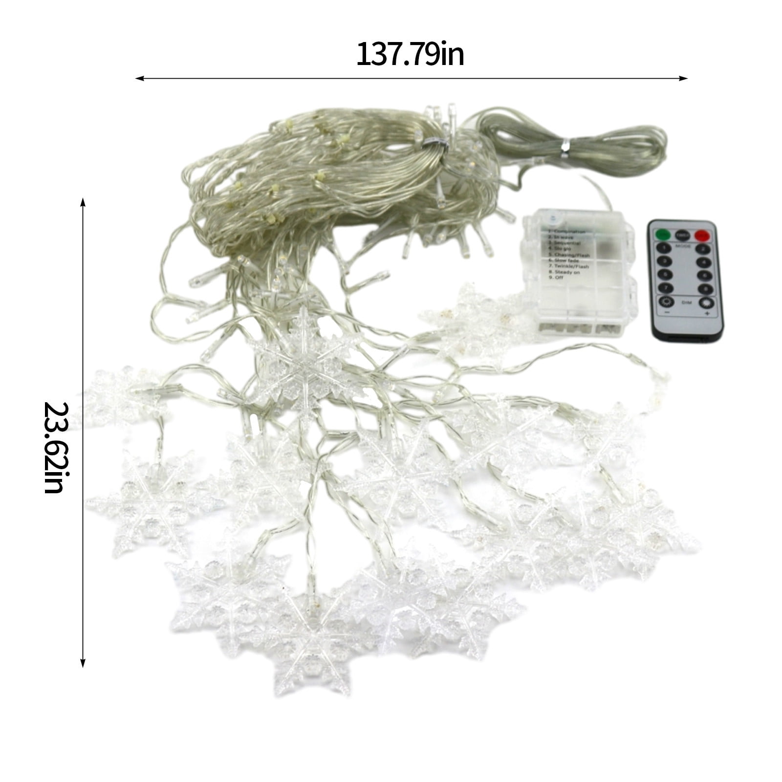 Dengmore 11.5ft 80 LED Christmas Snowflake String Lights Bright Icicle ...