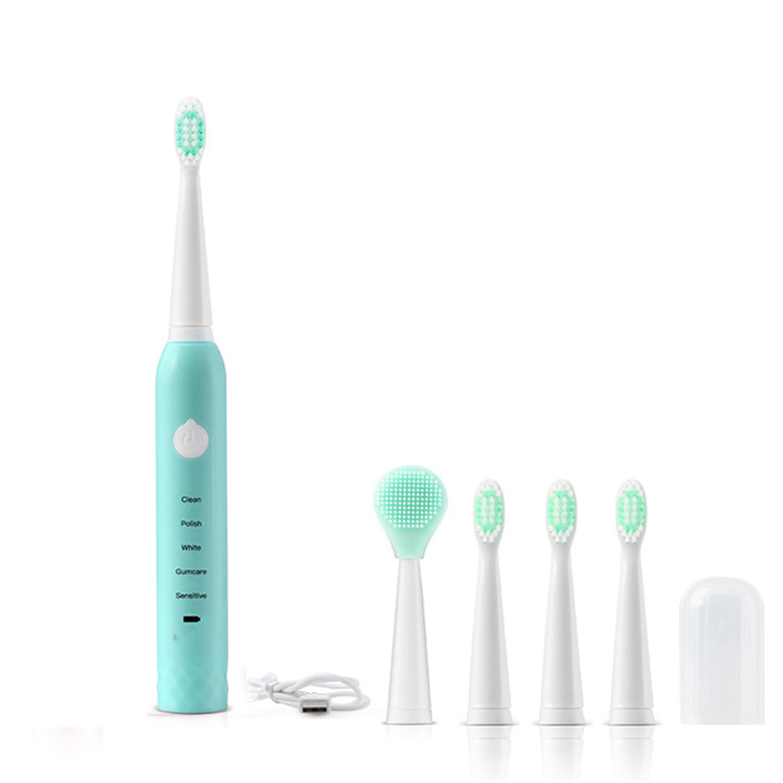 Dengmore 2-in-1 Sonic Electric Toothbrush with 3 Brush Heads and 1 ...