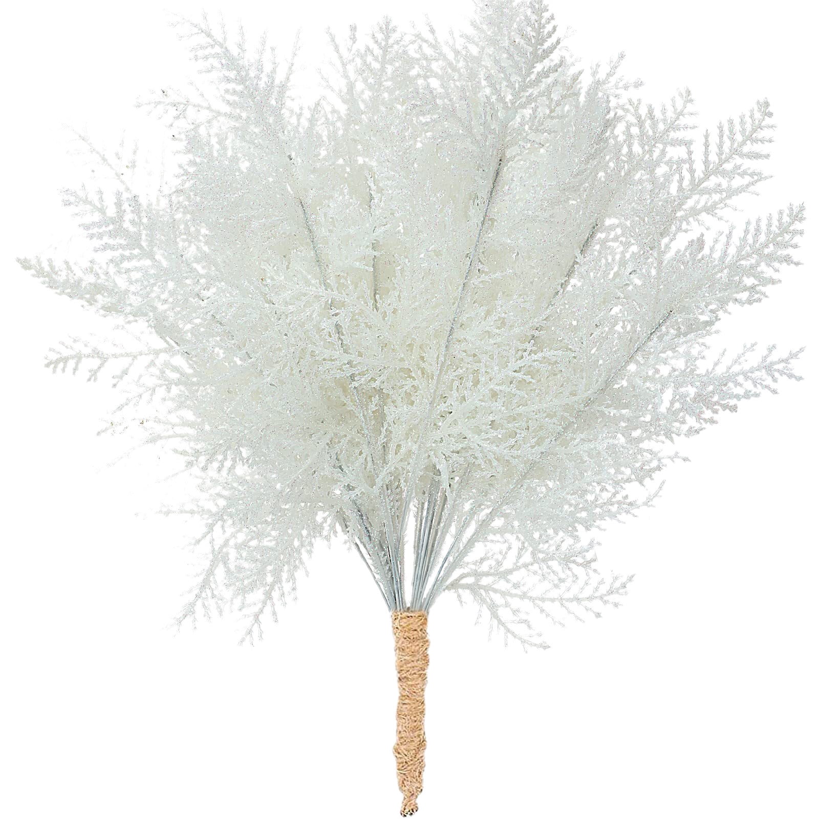 Dengmore 20 Pcs Christmas Glitter Branches Artificial Christmas Picks ...