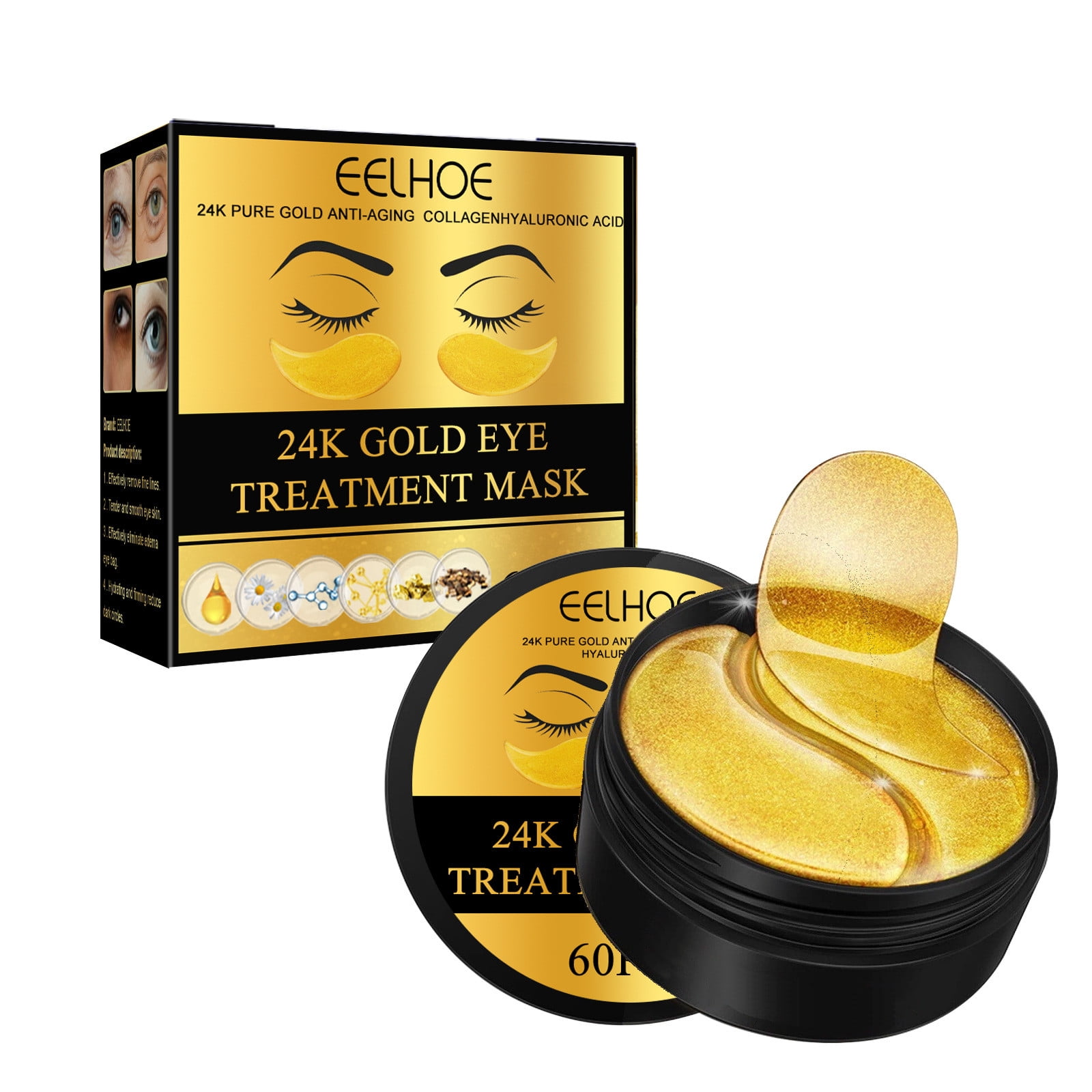 Dengmore 24K Gold Eye Mask for Puffy Eyes And Dark Circles, Improving ...