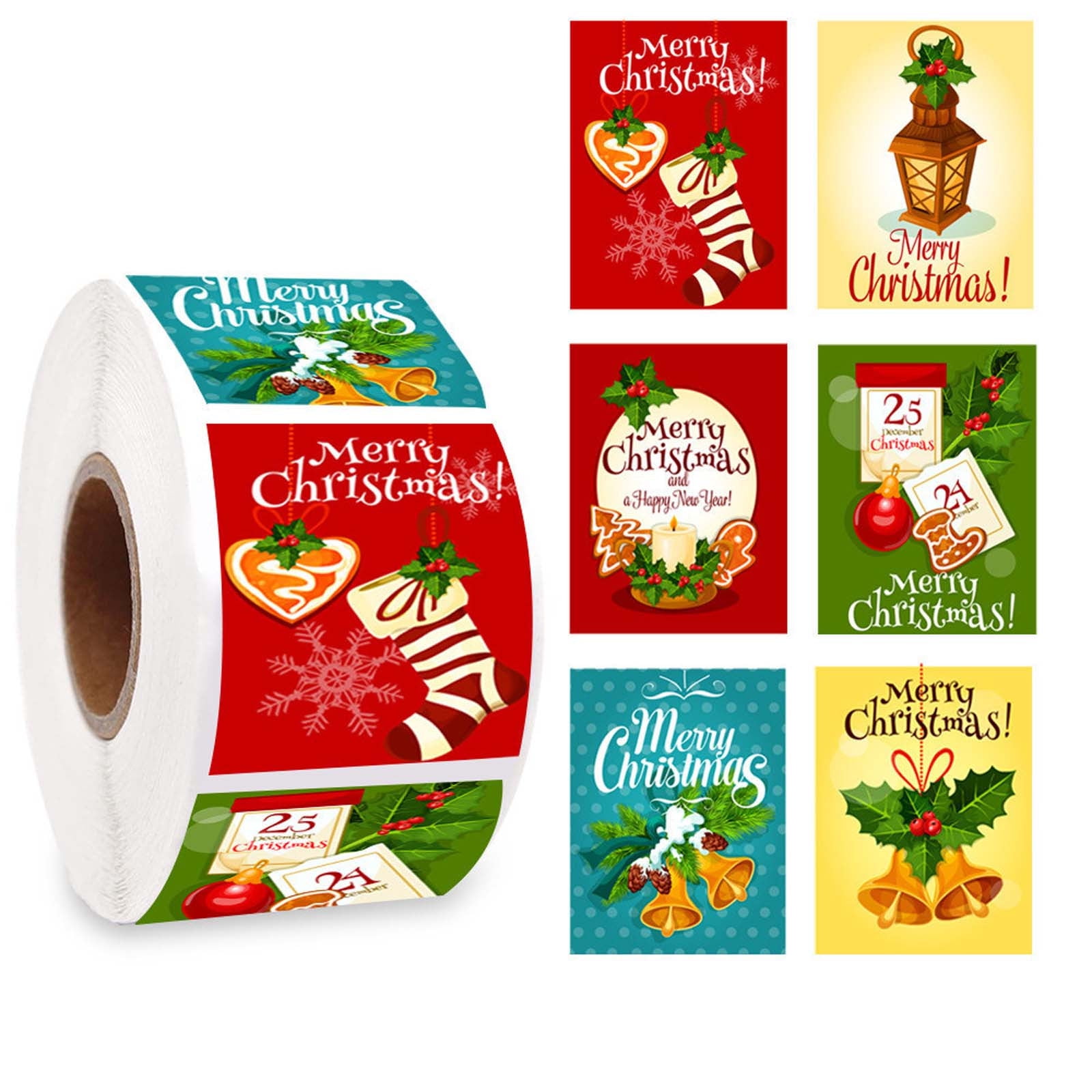 Dengmore 250pcs Christmas Self Adhesive Gift Tag Stickers Santa ...
