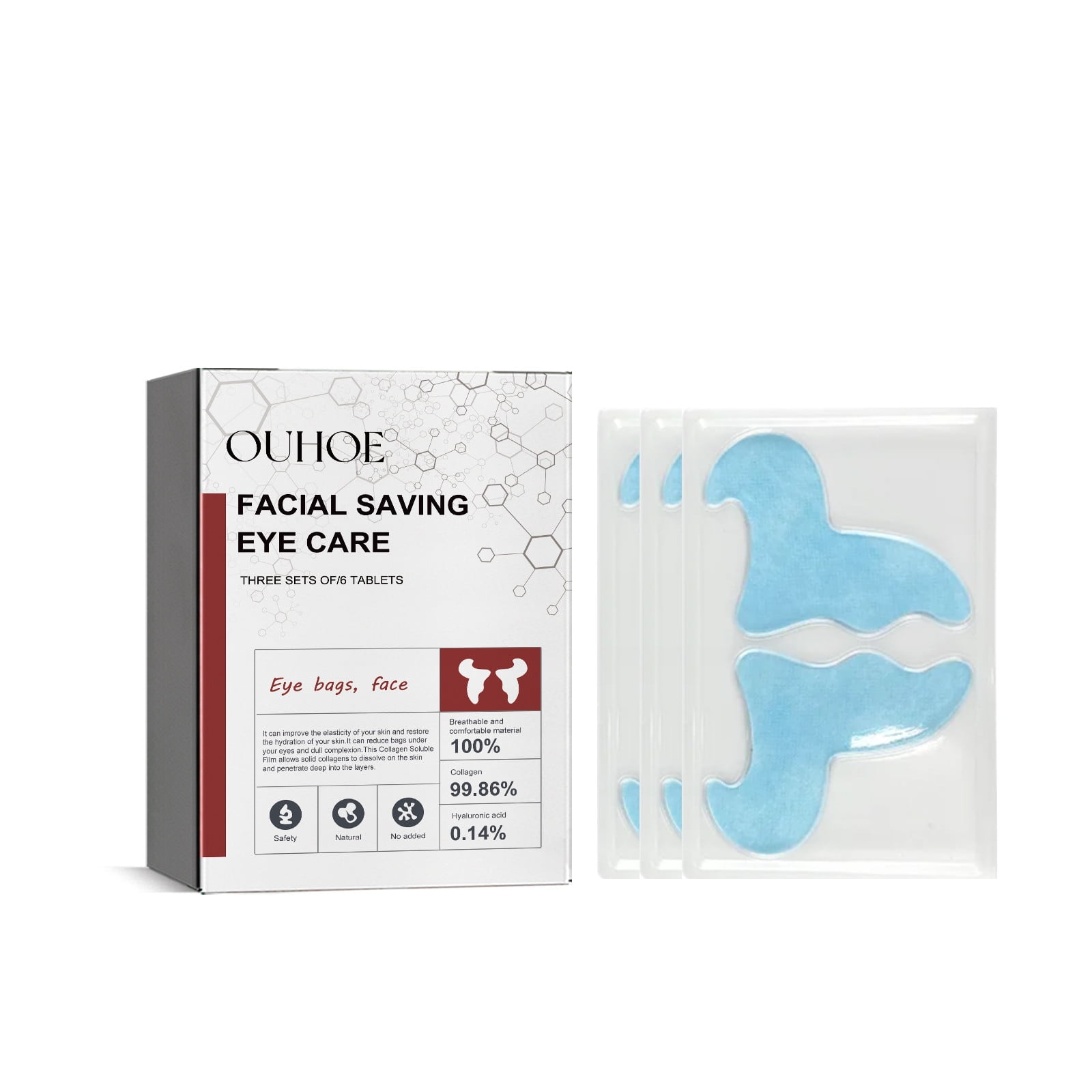 Dengmore 3 Pairs Hydrolyzed Collagen Eye Patches Soluble Collagen ...