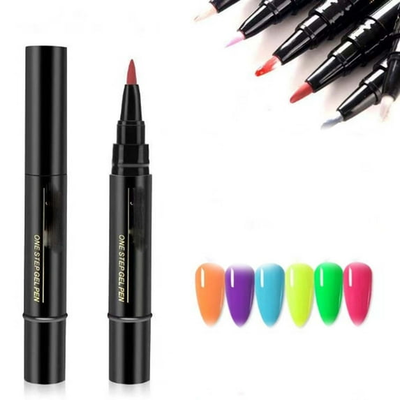 Dengmore 3-in-1 Nail Gel Pen Set with Six High Pigment Colors All in ...