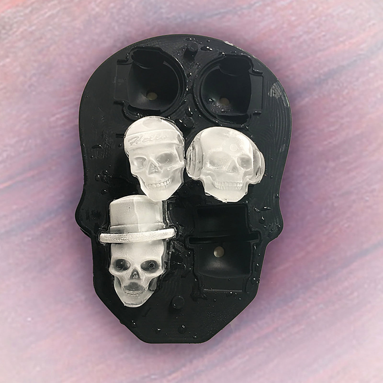 Dengmore 3D 6 Hole Skull Flexible Silicone Ice Cube/ Mold Tray To Make ...