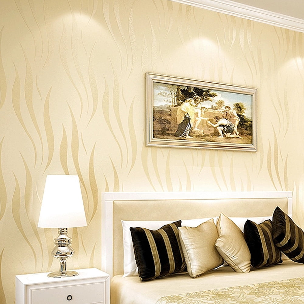 Dengmore 3D Non woven Wave Stripe Embossed Wallpaper Rolls Living Room ...