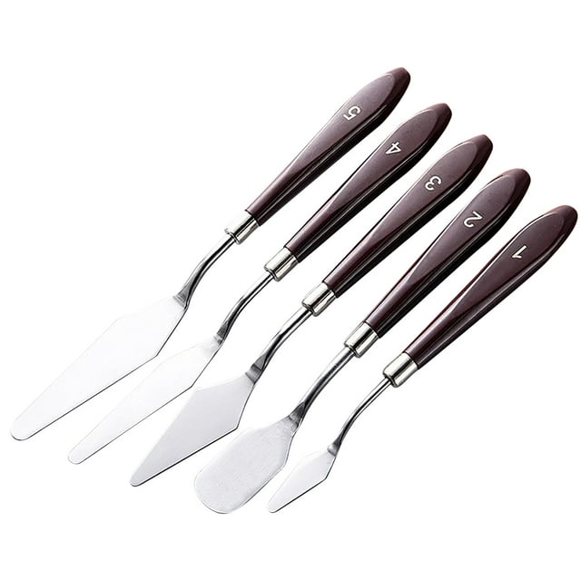 Dengmore 5 Piece Stainless Steel Cake Buttercream Icing Spatula, Baking Pastry Tools, Mixing ...