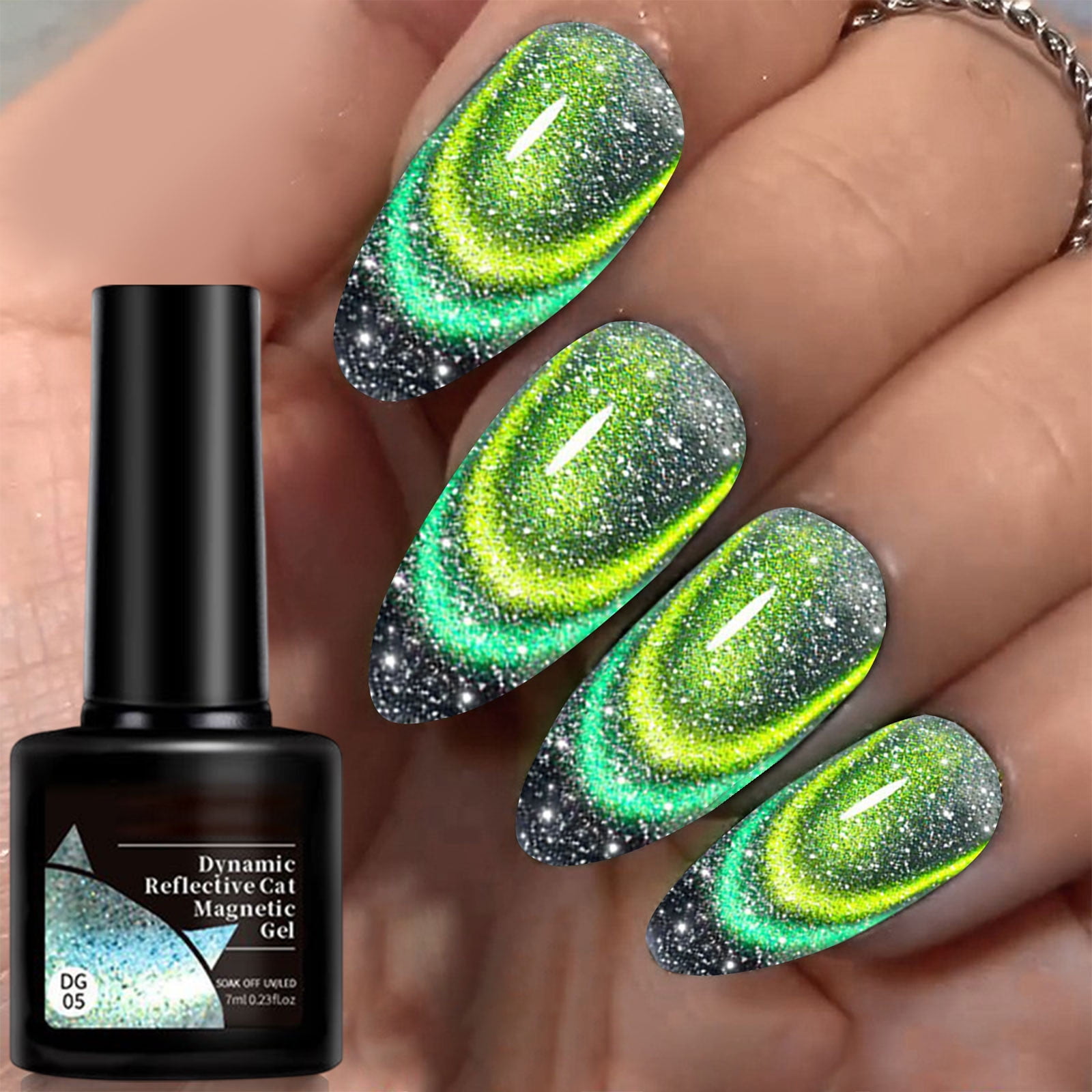 Dengmore 6 Color for Choose Crystal Glow Cat Eye Gel Polish, UV/LED ...